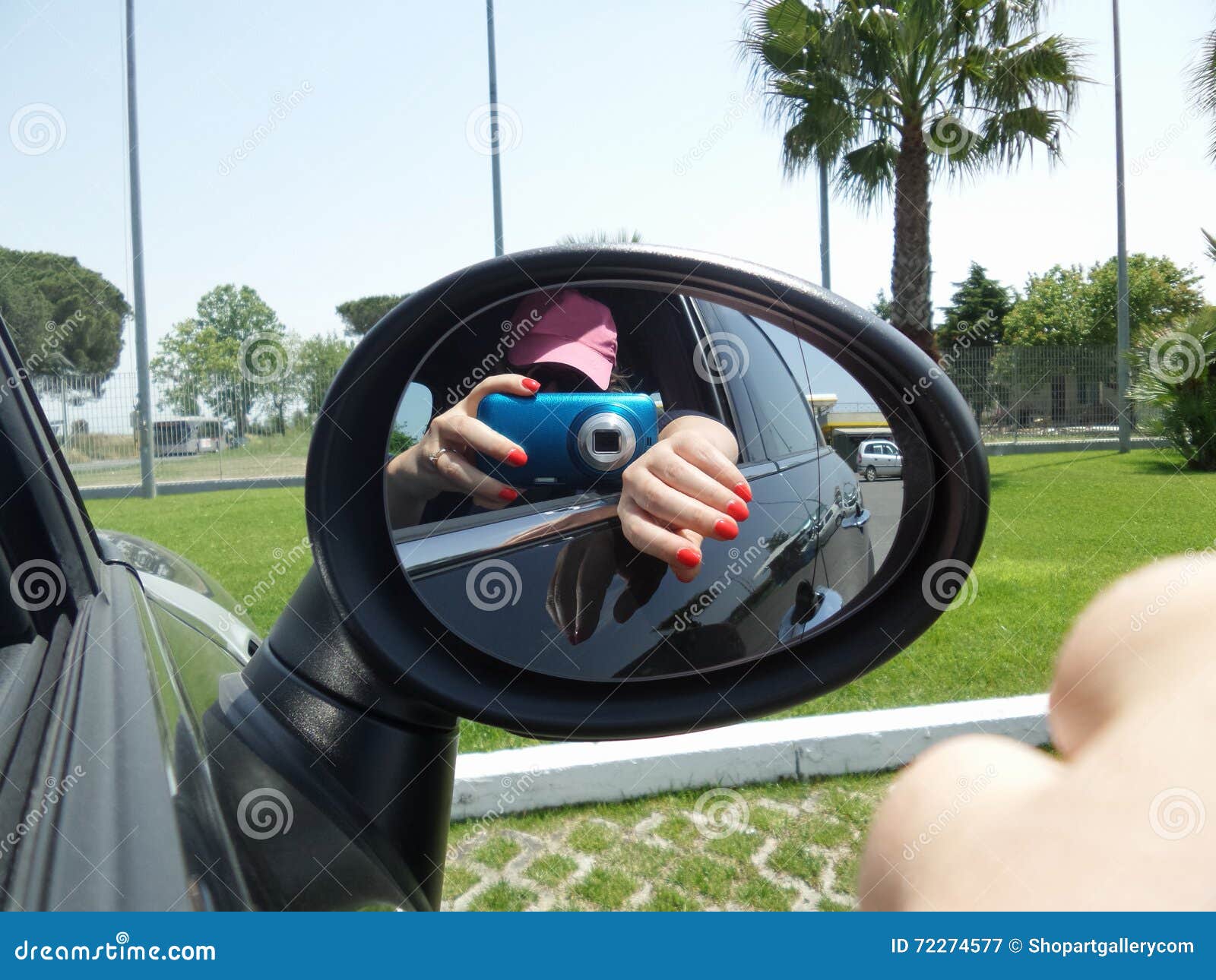 Rearview Mirror Selfie stock image. Image of view, commuting - 72274577