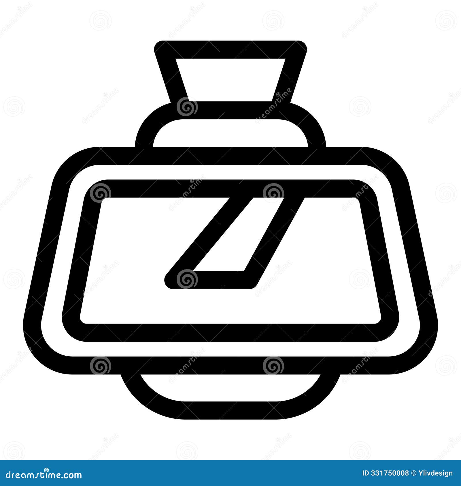 Rearview Mirror Showing Road with Lane Divider Line Icon Stock Vector ...