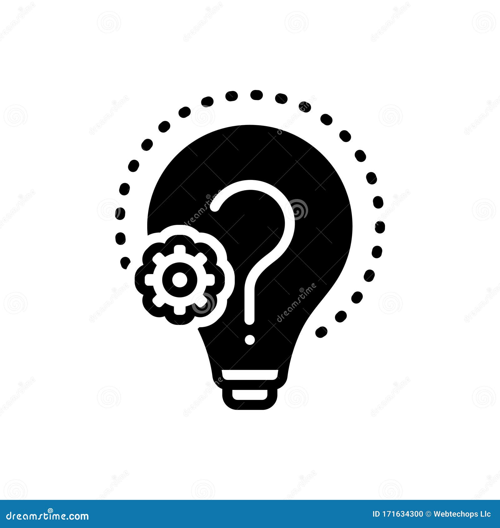 Black Solid Icon for Reason, Creativity and Boubt Stock Vector ...