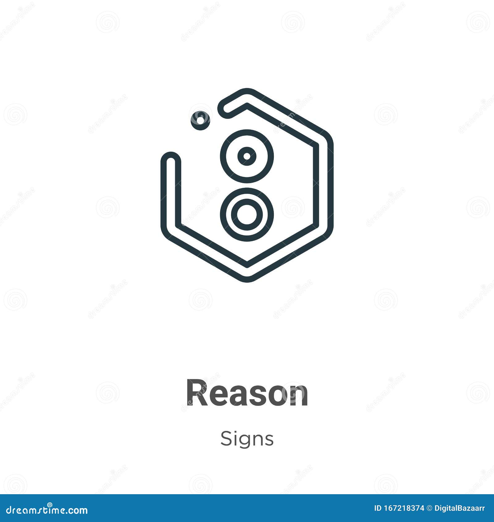 Reason Symbol Outline Vector Icon. Thin Line Black Reason Symbol Icon ...