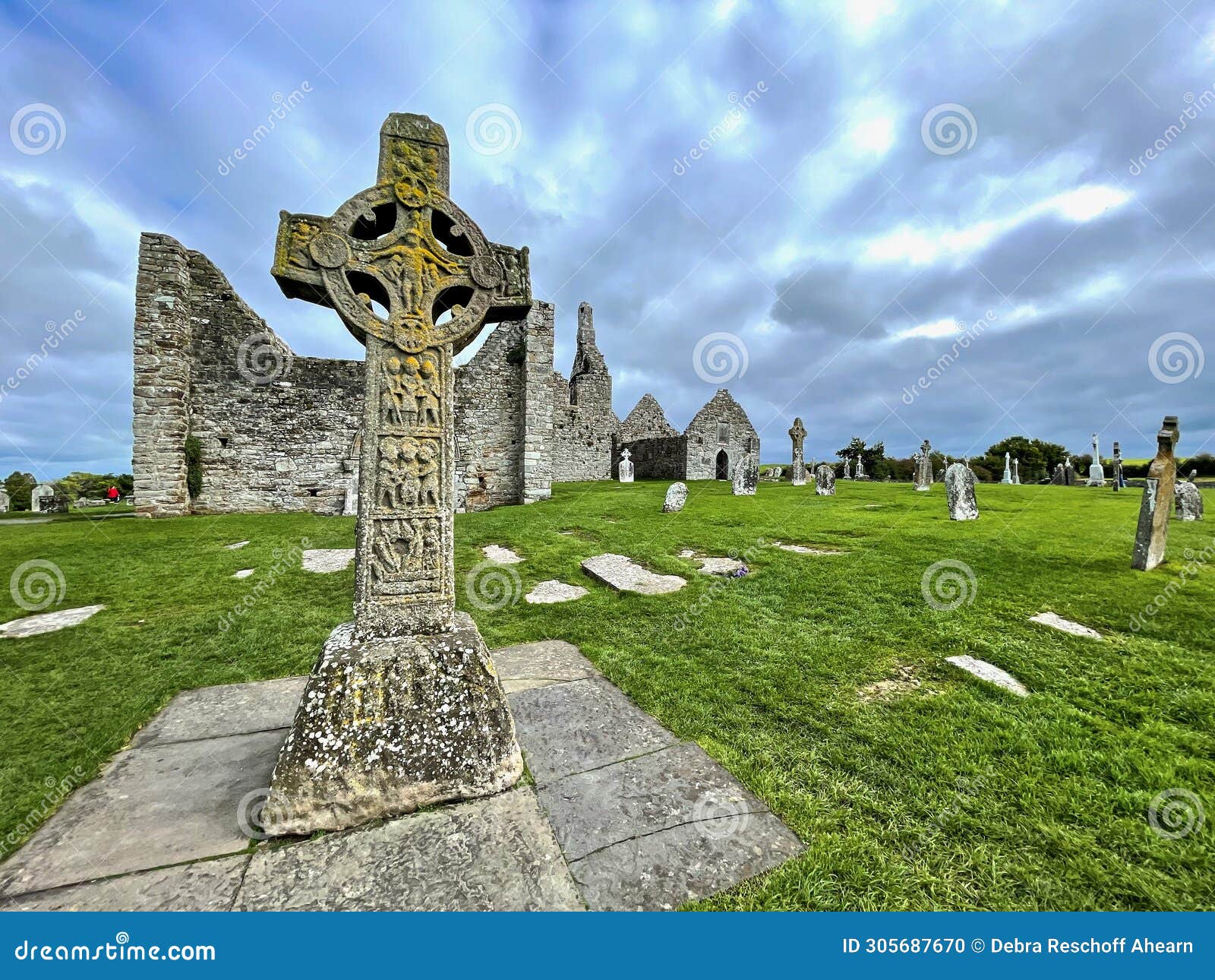The Cross of the Scriptures, Clonmacnoise, Co. Offaly Stock Photo ...