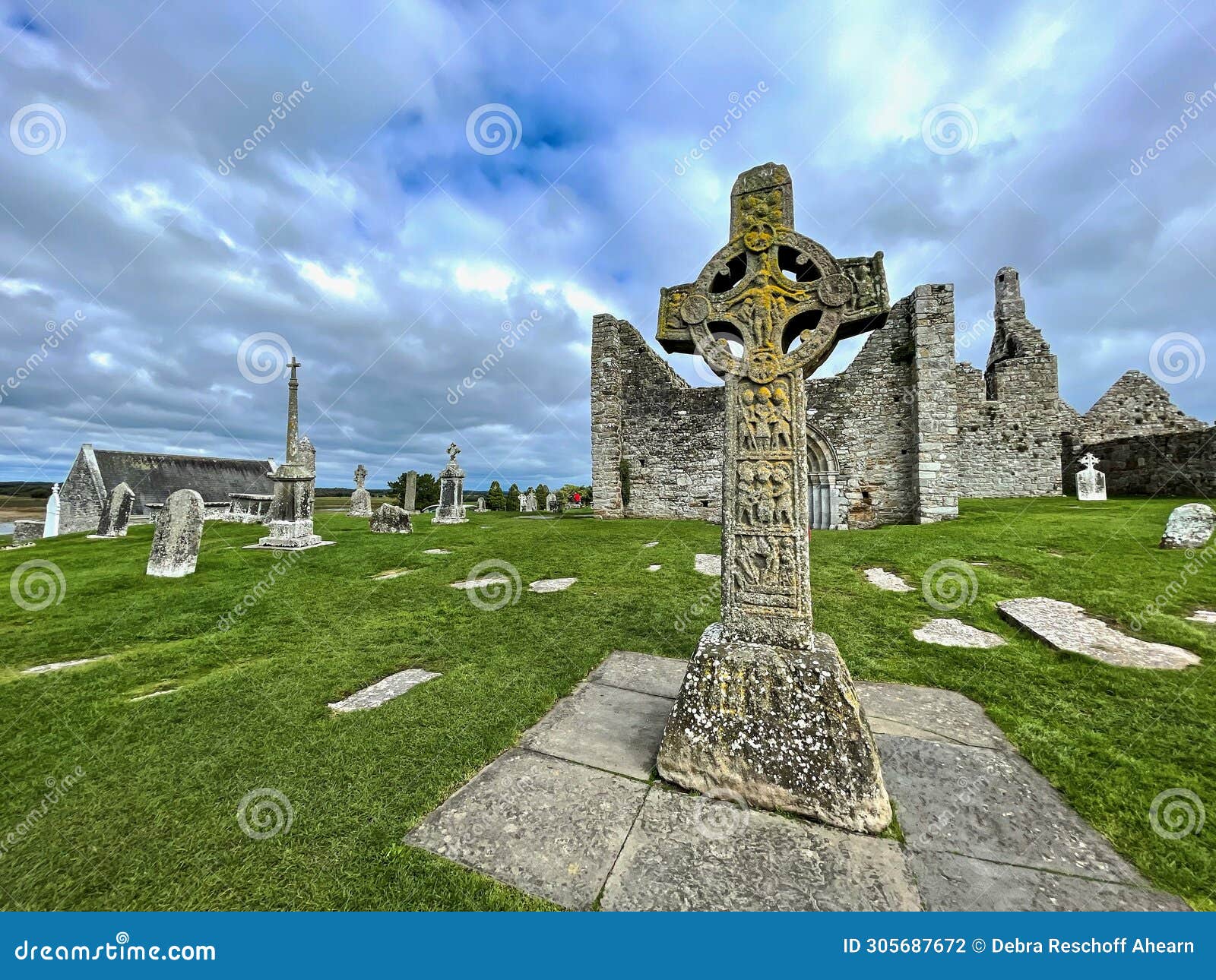The Cross of the Scriptures, Clonmacnoise, Co. Offaly Stock Photo ...