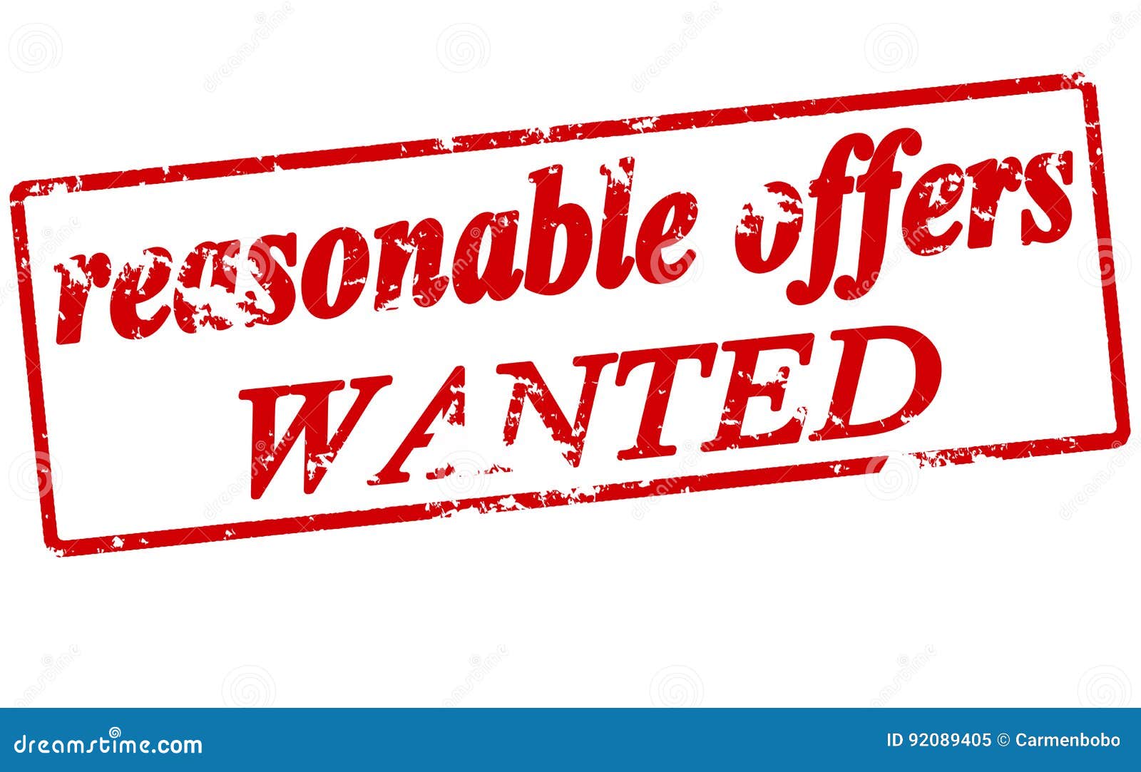 Reasonable offers wanted stock illustration. Illustration of grungy ...