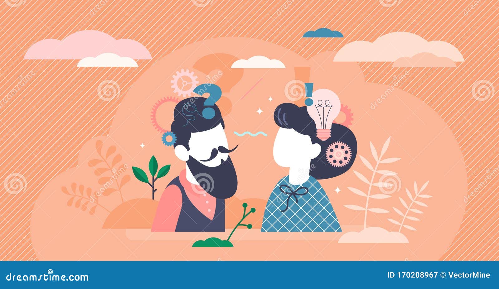 Reasoning Couple Decision Making Concept Stock Vector - Illustration of ...