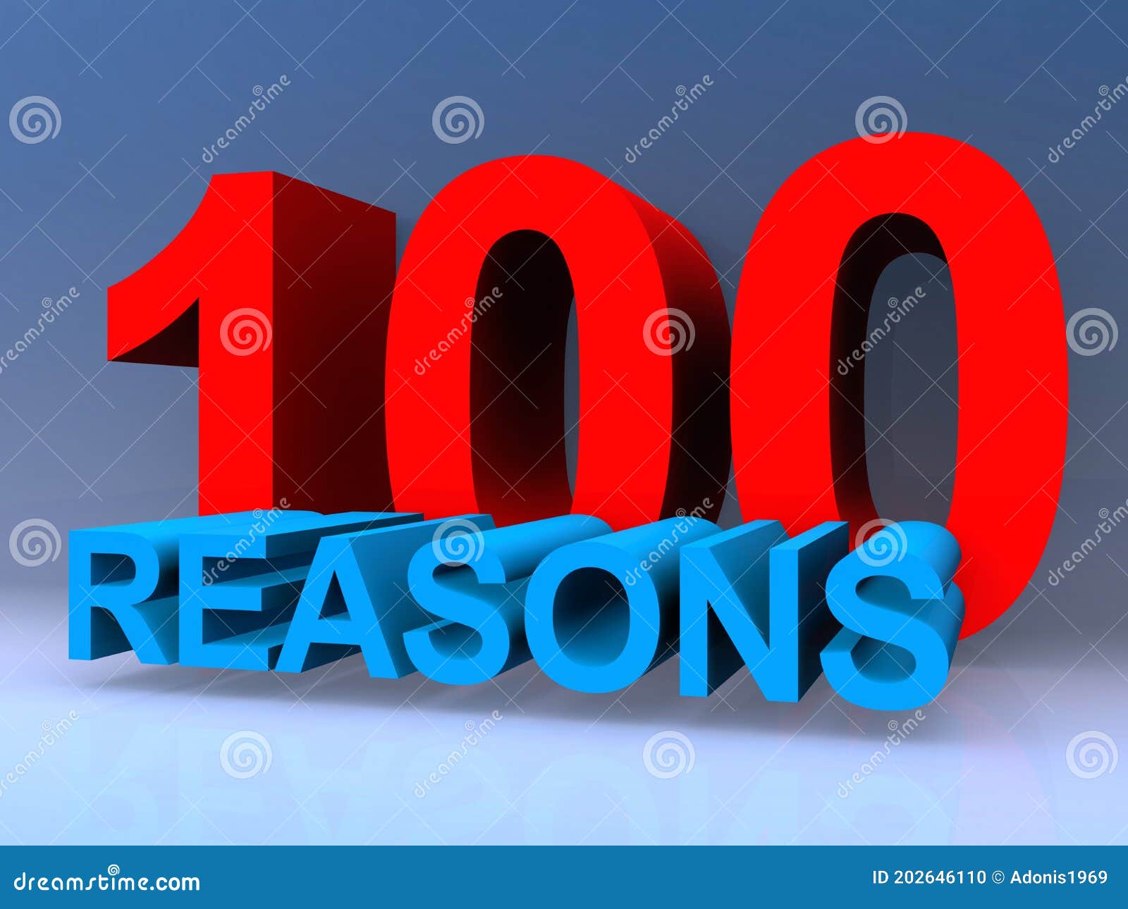 100 reasons on blue stock illustration. Illustration of dream - 202646110