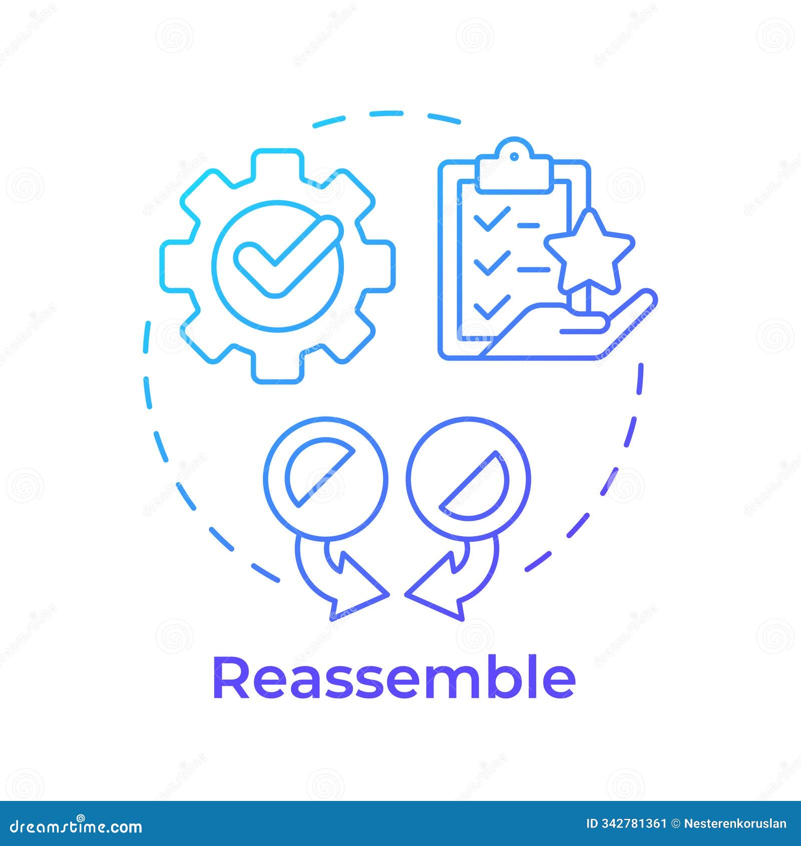 Reassemble Blue Gradient Concept Icon Stock Illustration - Illustration ...