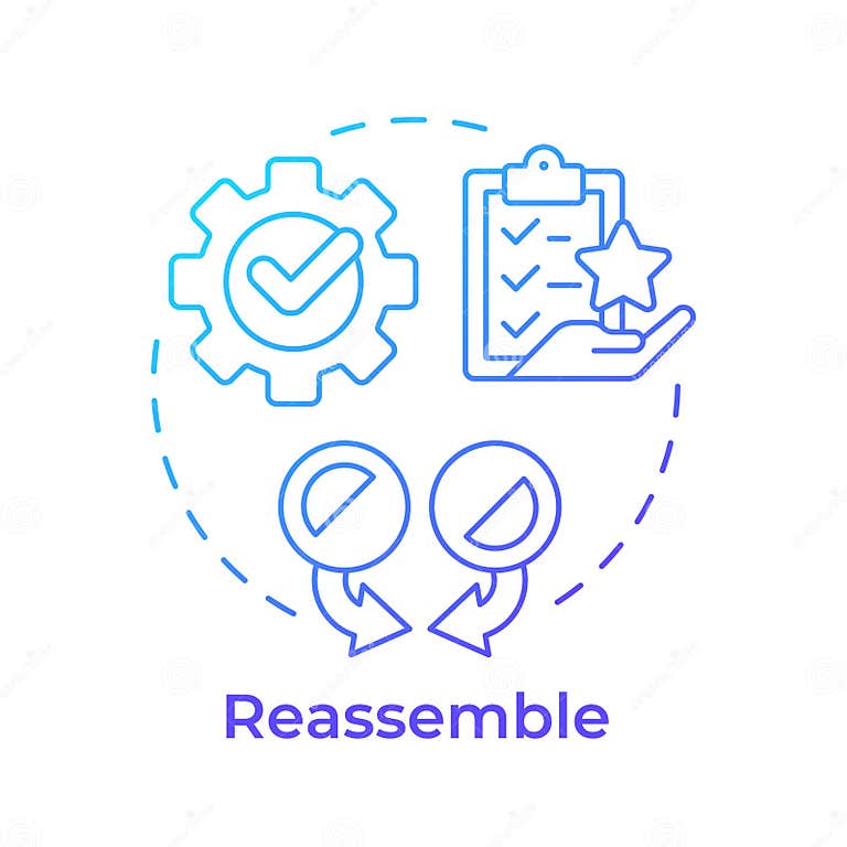 Reassemble Blue Gradient Concept Icon Stock Illustration - Illustration ...