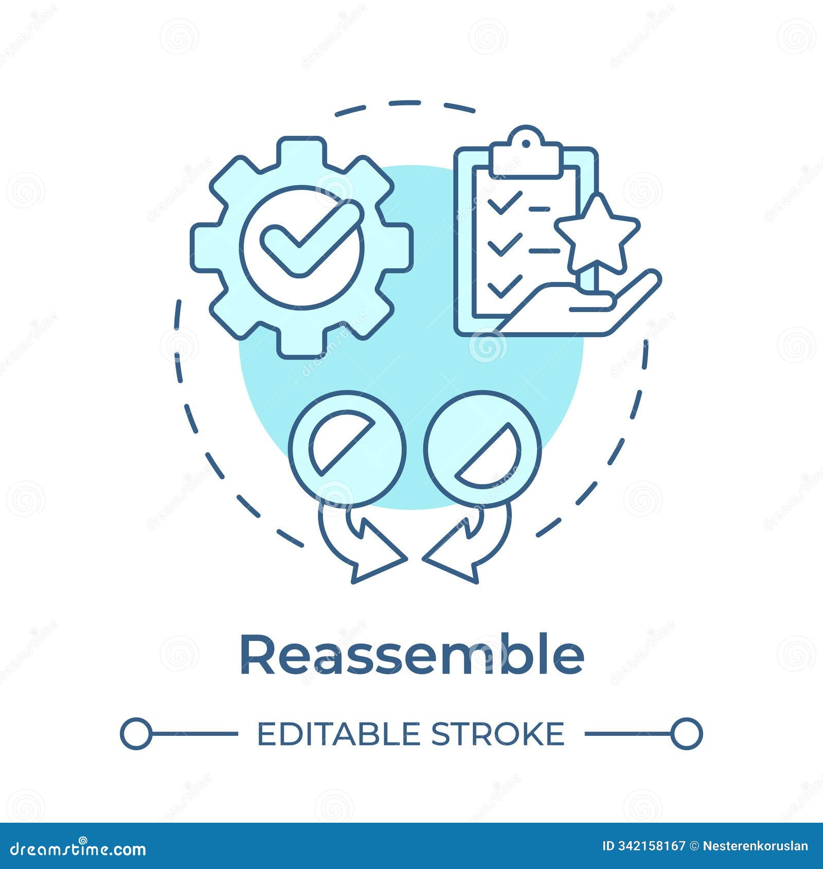 Reassemble Soft Blue Concept Icon Stock Illustration - Illustration of ...
