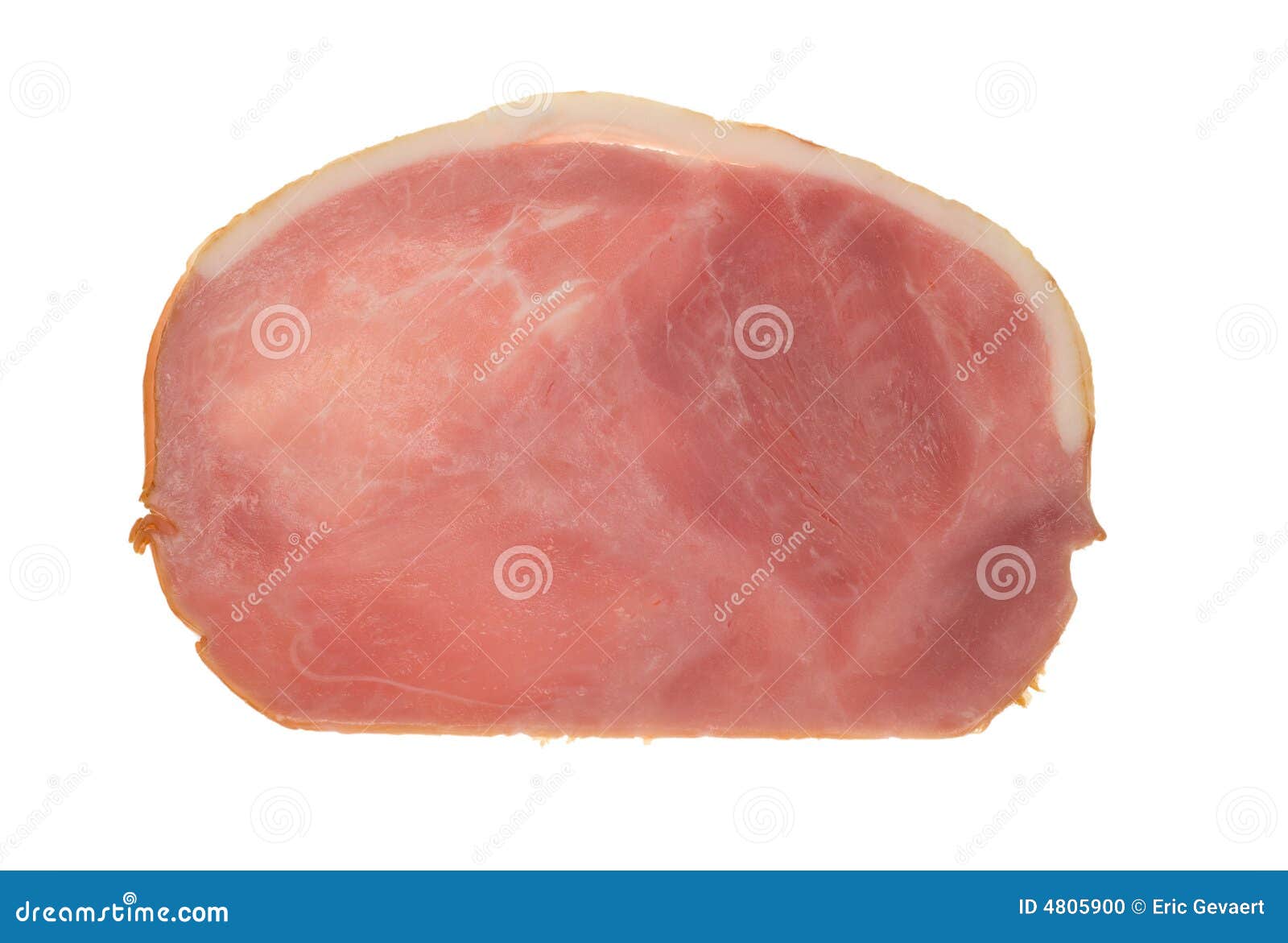 Rebanada aislada de jamón foto de archivo. Imagen de fondo - 4805900