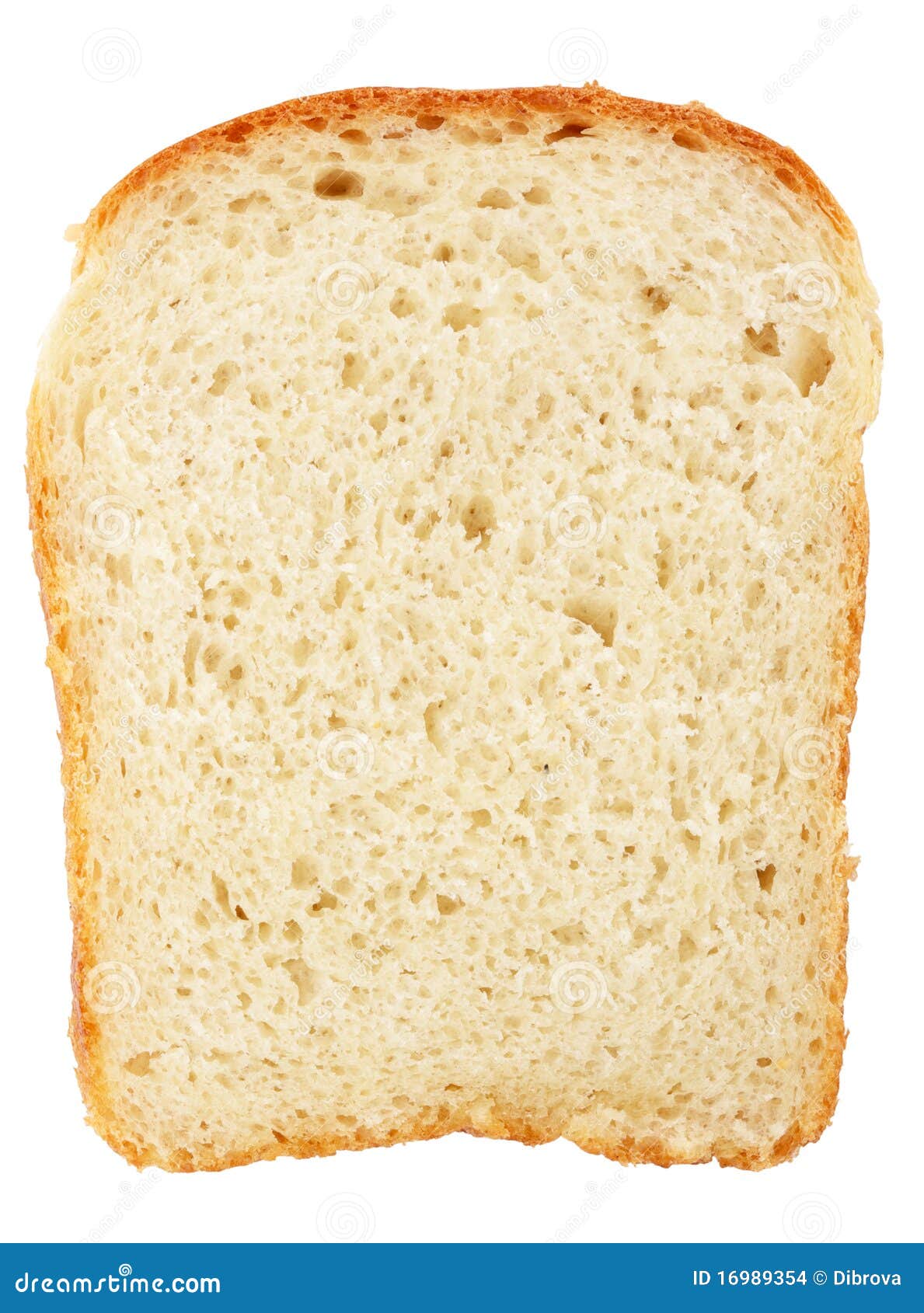 Rebanada de pan foto de archivo. Imagen de aislado, blanco - 16989354