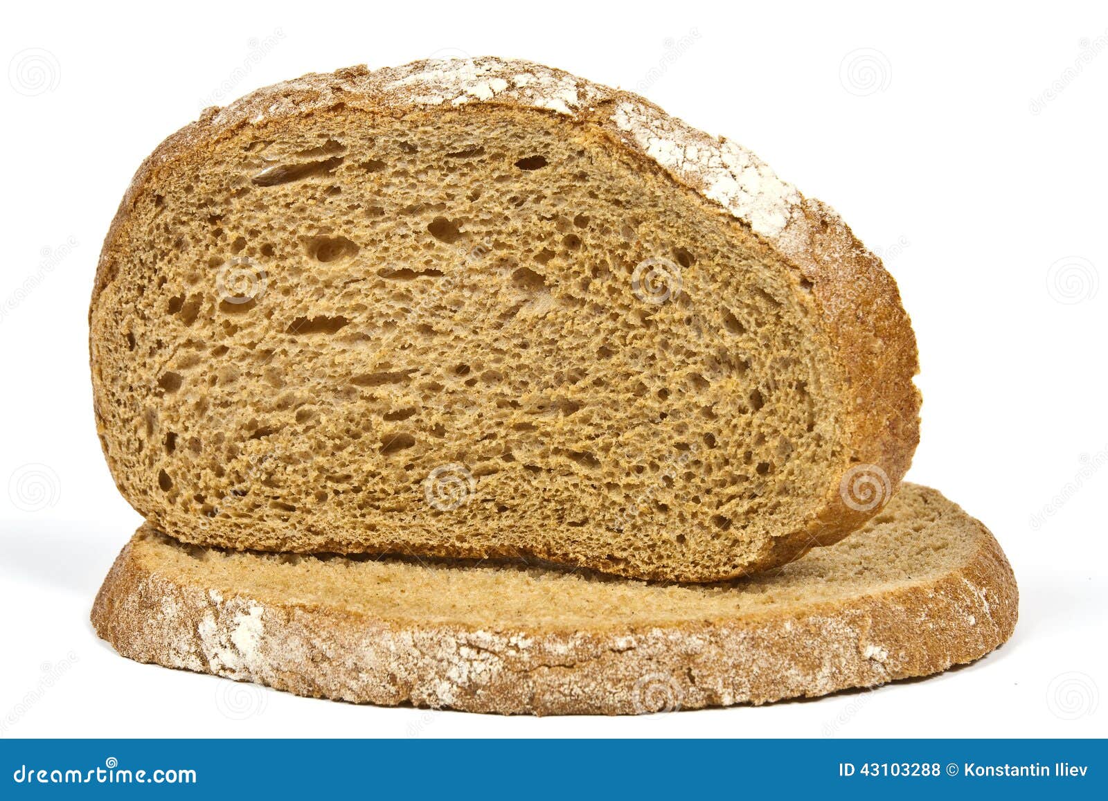 Rebanada de pan foto de archivo. Imagen de comida, grano - 43103288