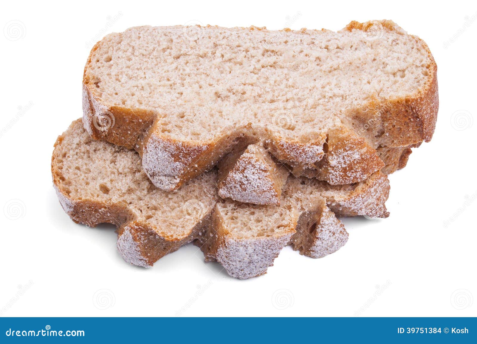 Rebanada De Pan Aislada En Blanco Foto de archivo - Imagen de crujiente ...