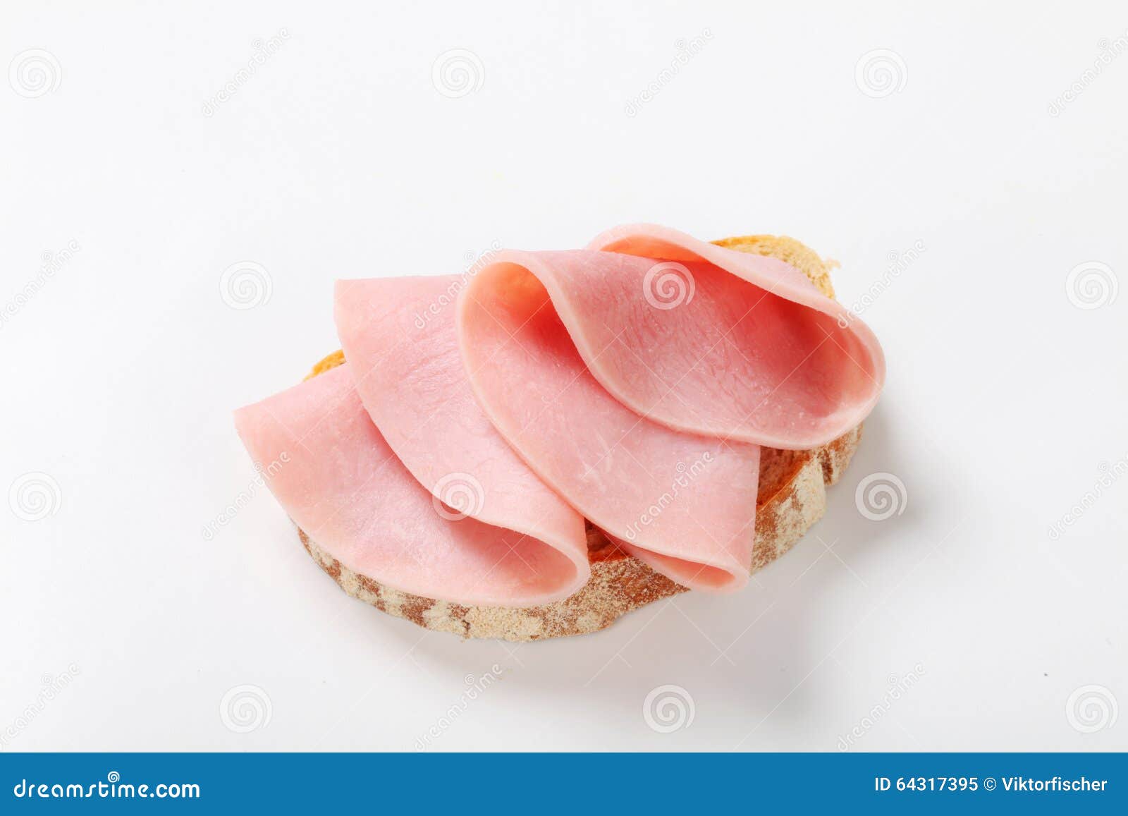 Rebanada De Pan Con El Jamón Imagen de archivo - Imagen de fondo ...
