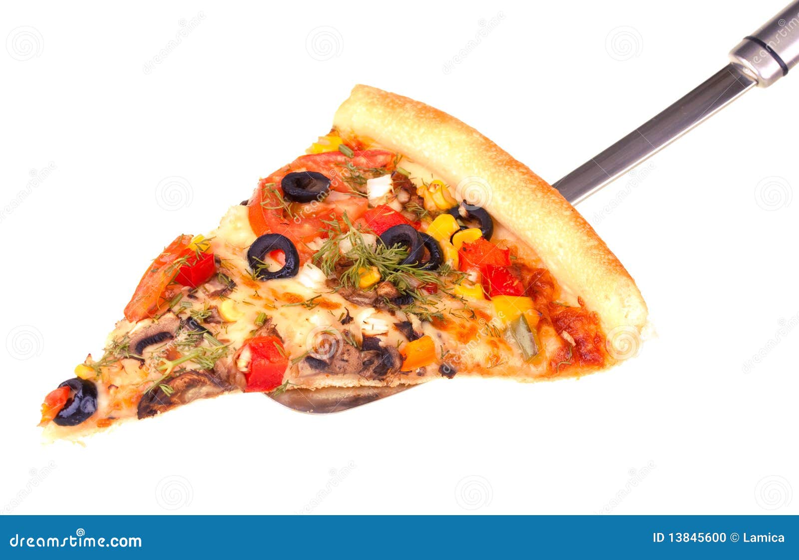 Rebanada de pizza foto de archivo. Imagen de tomate, rebanada - 13845600