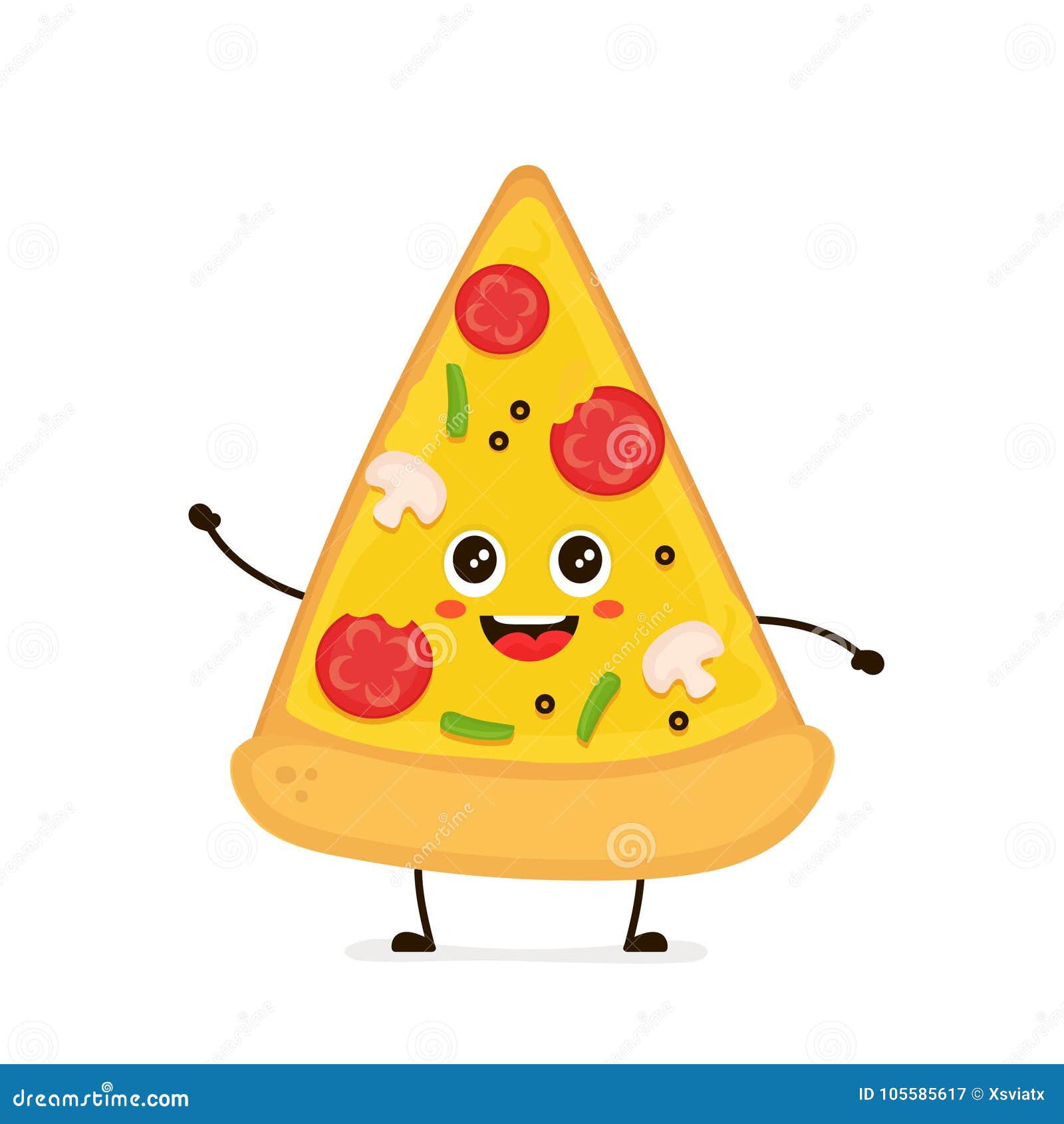 Rebanada Linda Divertida Sonriente Linda De La Pizza Vector Ilustración ... Rebanada Linda Divertida Sonriente Linda De La Pizza Vector Ilustración ...