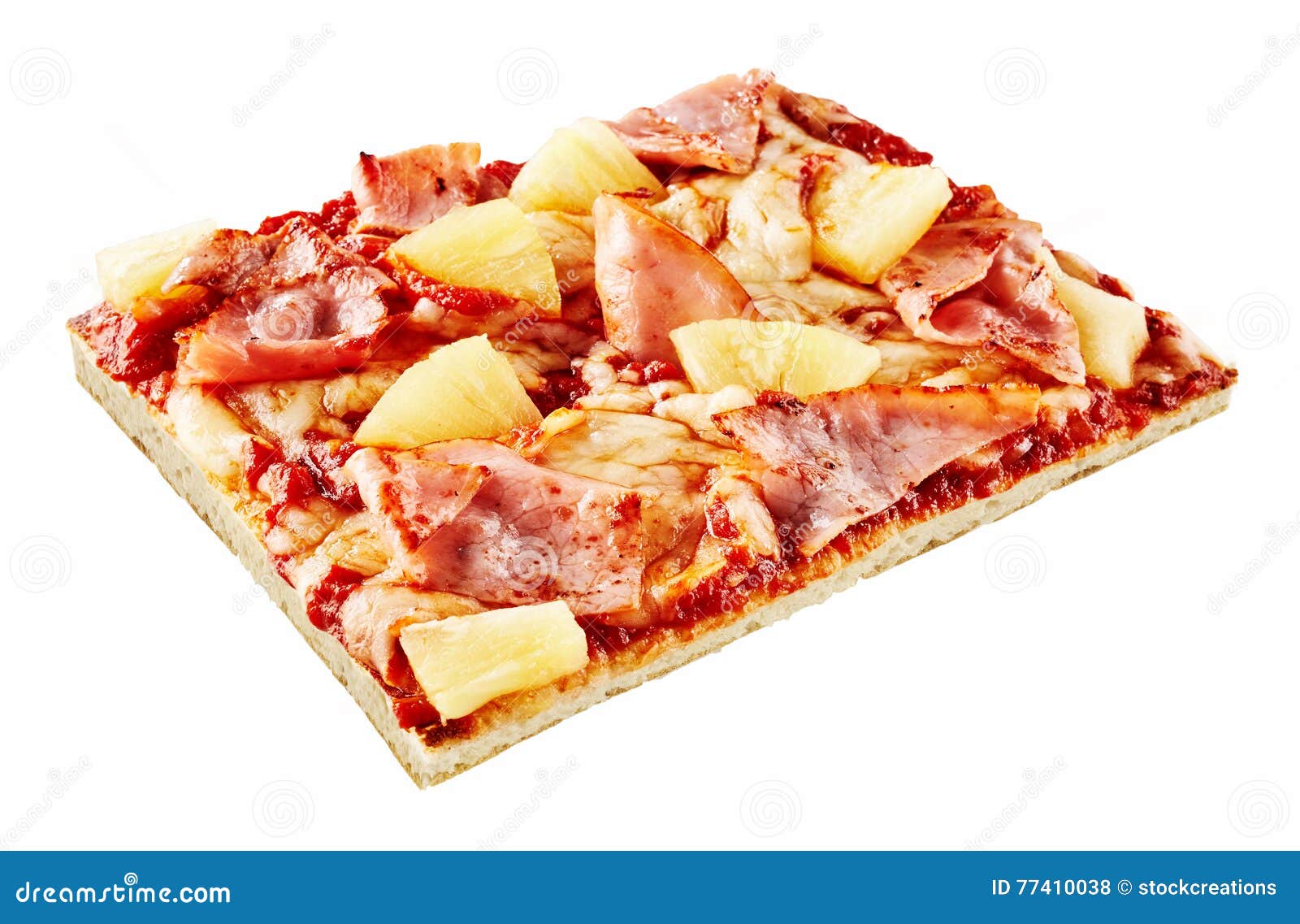 Rebanada Rectangular De Pizza Hawaiana Italiana Foto de archivo ...