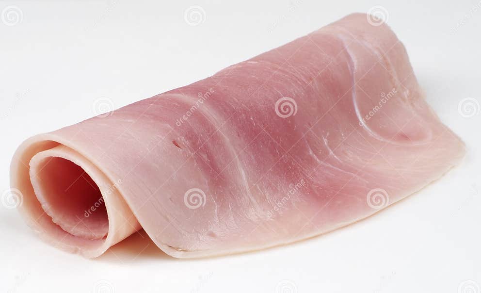 Rebanada rodada de jamón imagen de archivo. Imagen de delicatessen ...