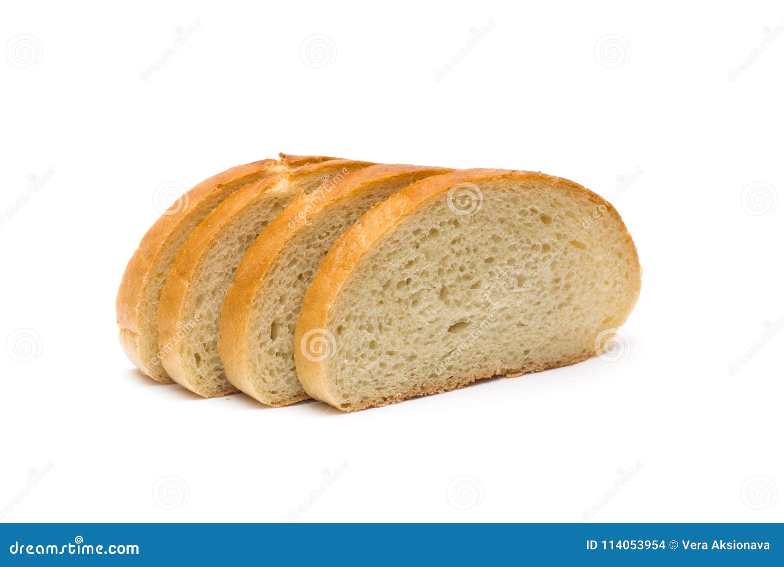 4 Rebanadas De Pan En Un Fondo Blanco Foto de archivo - Imagen de leche ...