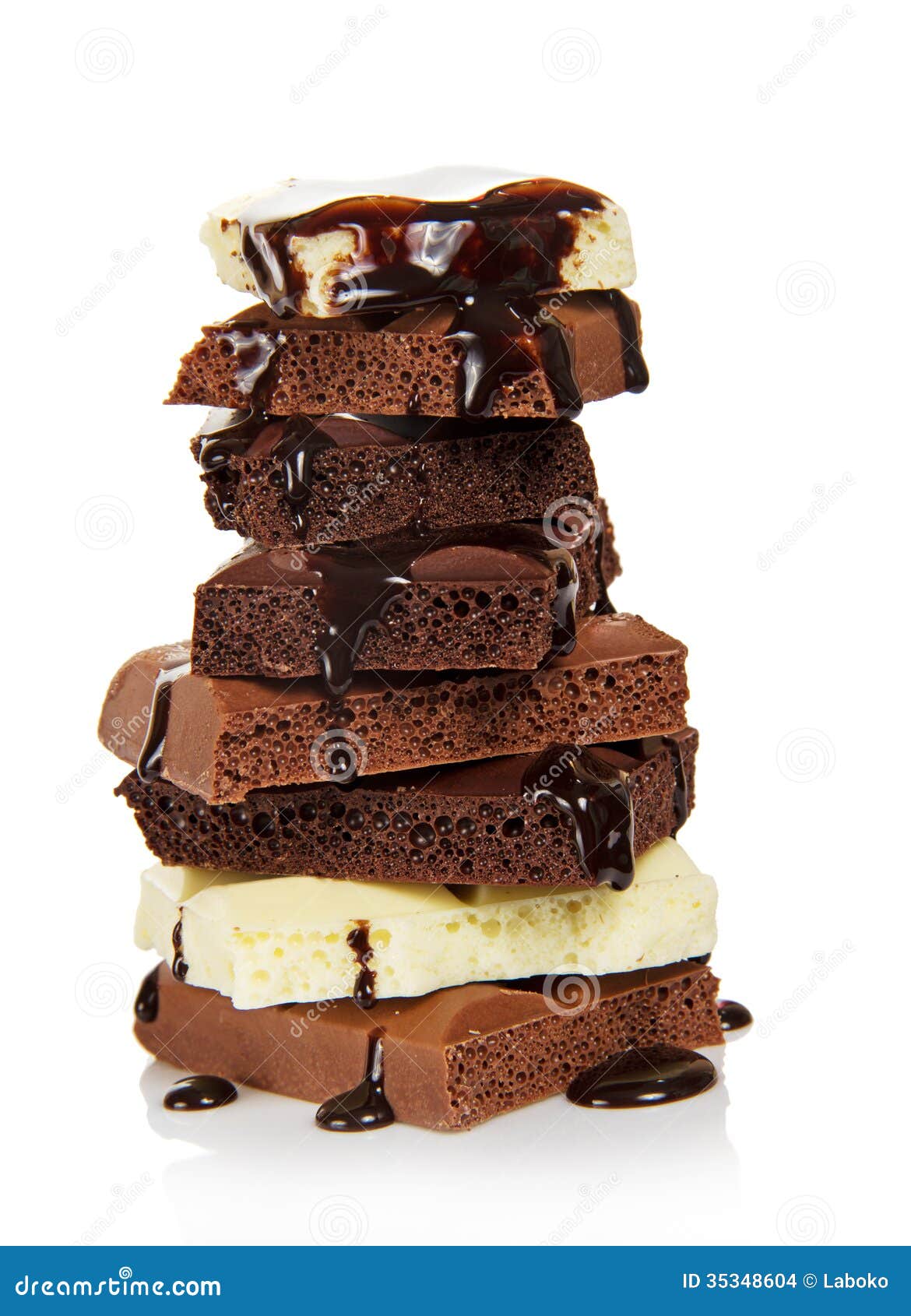 Rebanadas del chocolate foto de archivo. Imagen de bocado - 35348604