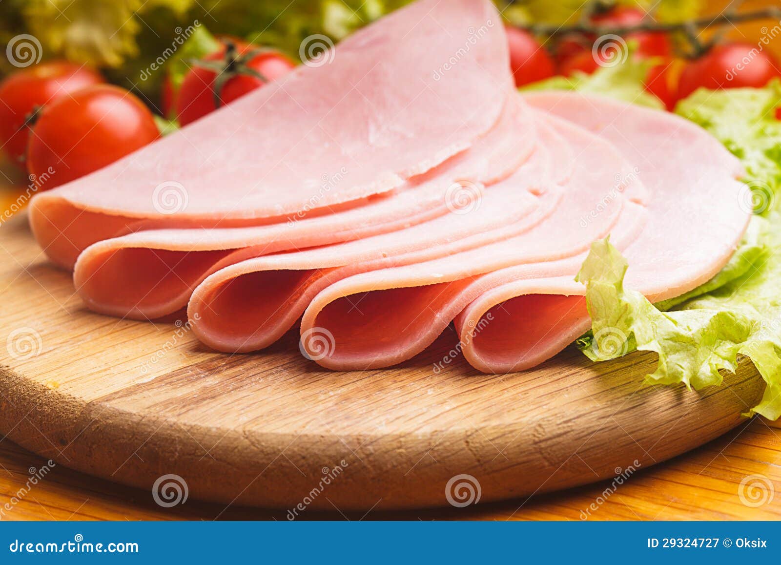 Rebanadas del jamón imagen de archivo. Imagen de desayuno - 29324727