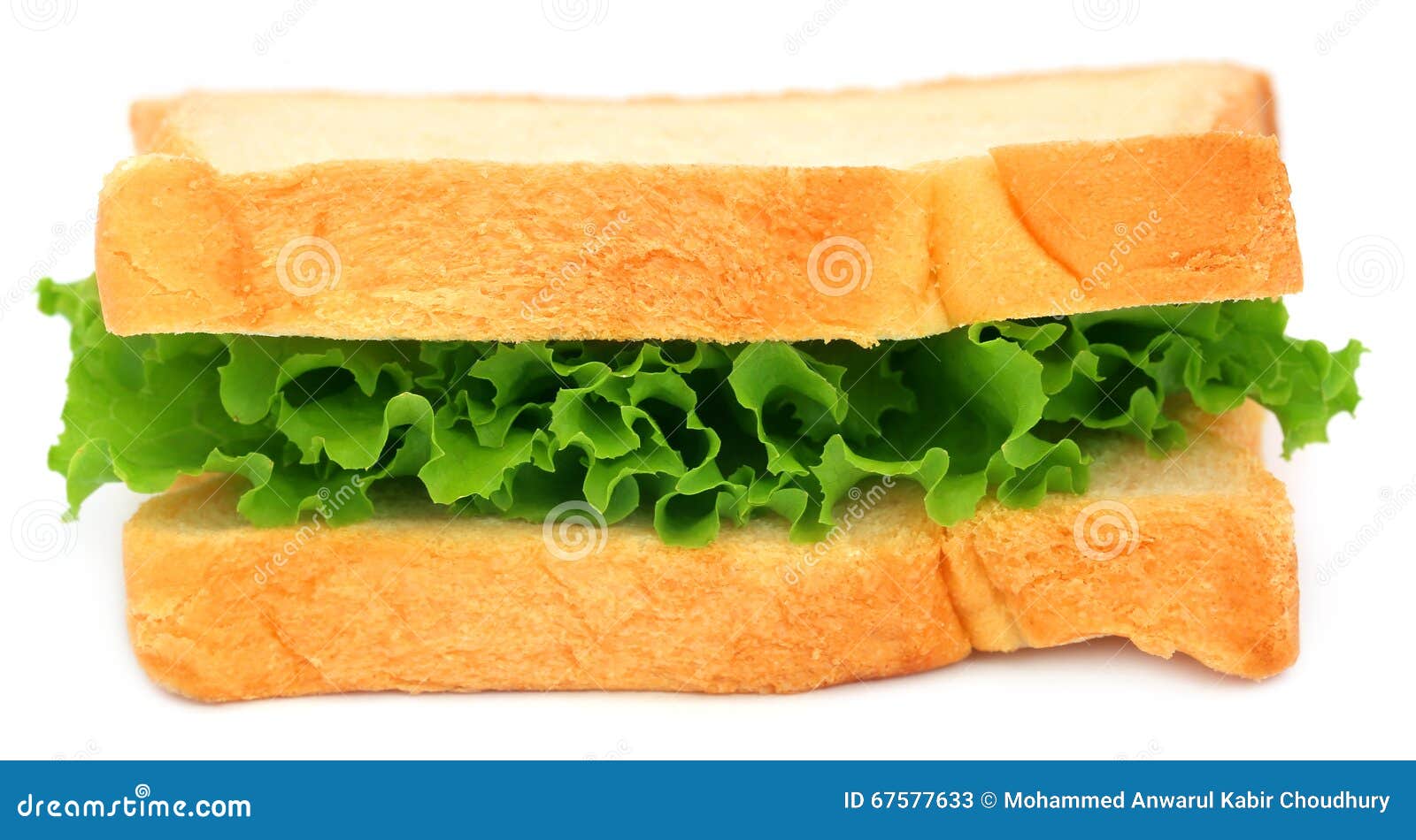 Rebanadas Del Pan Con Lechuga Verde Dentro Imagen de archivo - Imagen ...