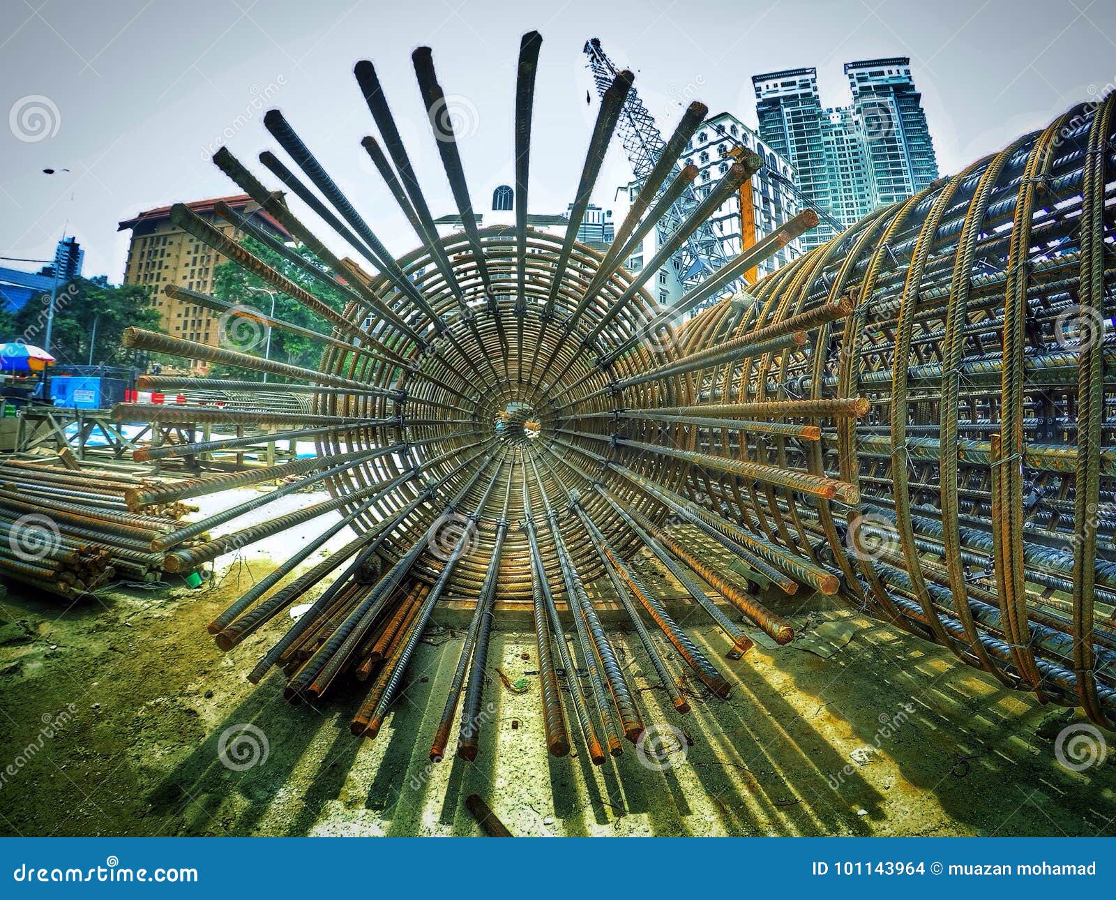 Rebar Cage editorial stock image. Image of rebar, kvmrt2 - 101143964