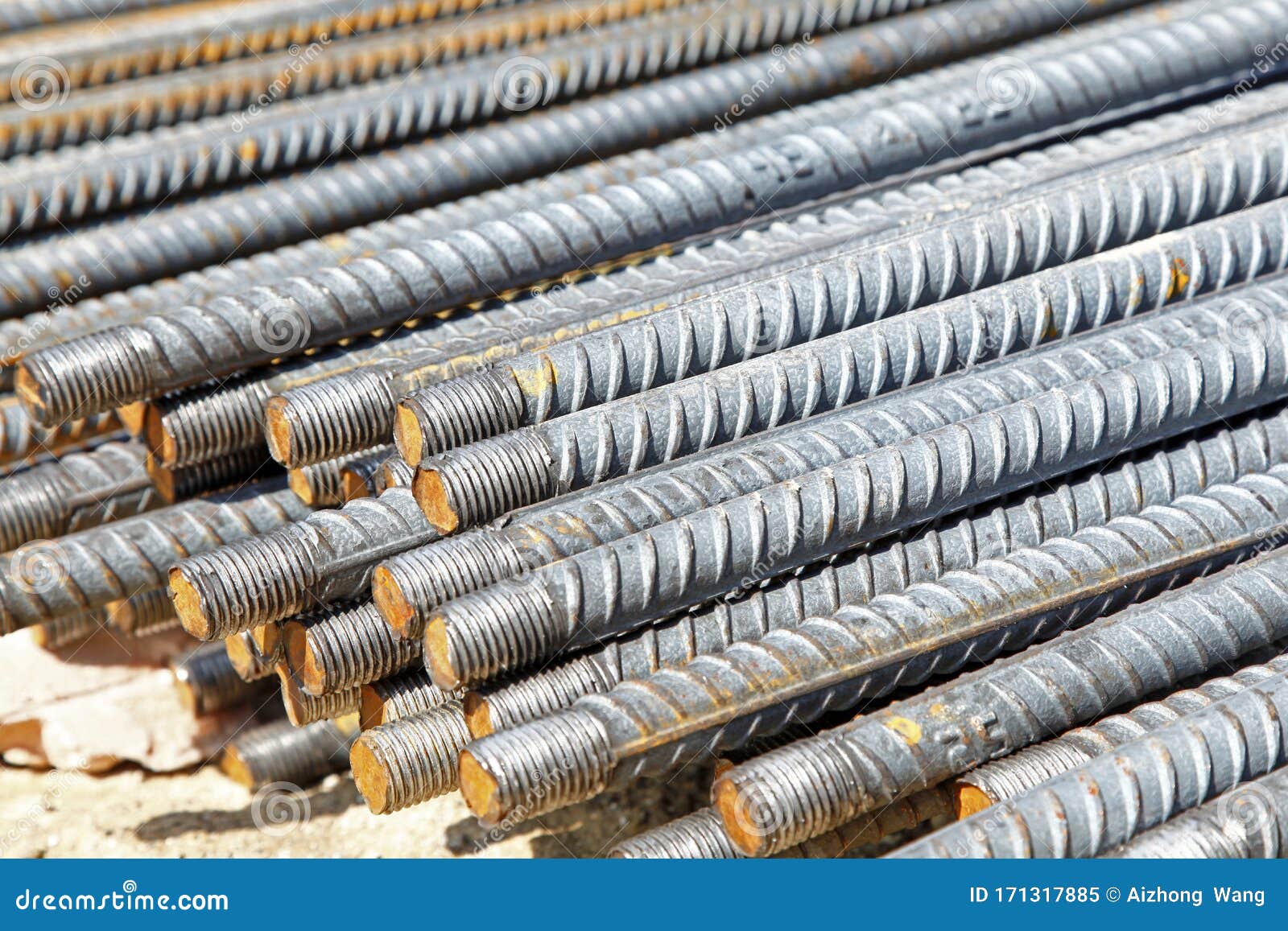 Rebar, close-up stock image. Image of metal, cold, construction - 171317885