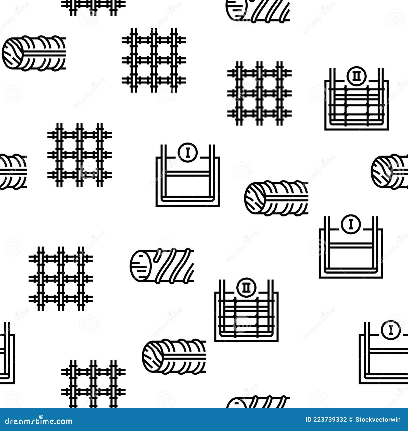 Rebar Construction Vector Seamless Pattern Stock Vector - Illustration ...