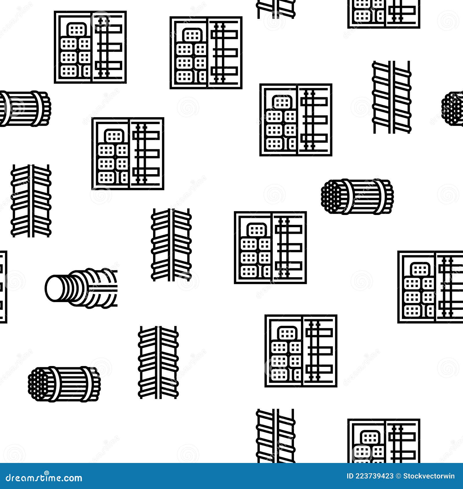 Rebar Construction Vector Seamless Pattern Stock Vector - Illustration ...
