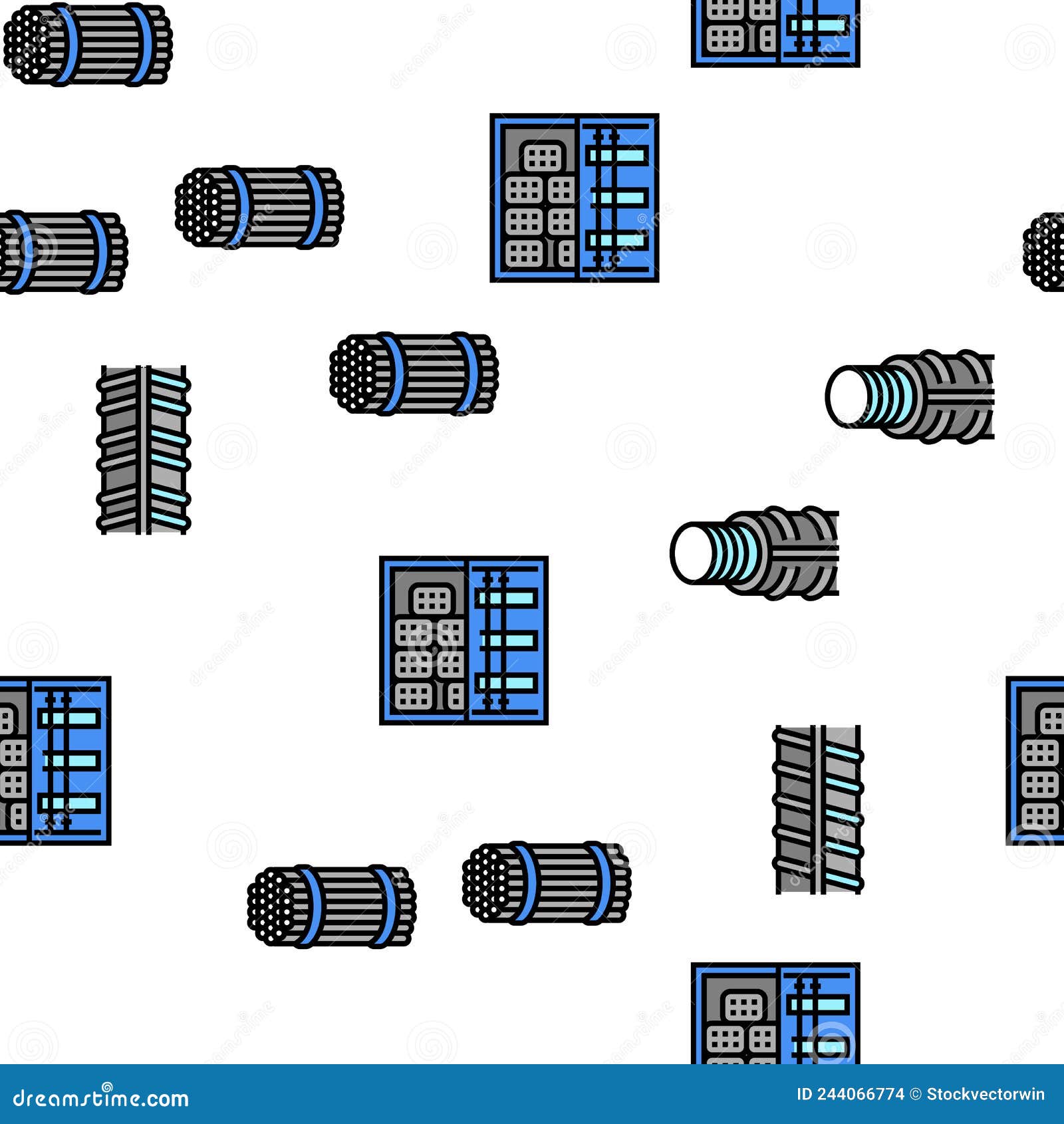 Rebar Construction Vector Seamless Pattern Stock Vector - Illustration ...