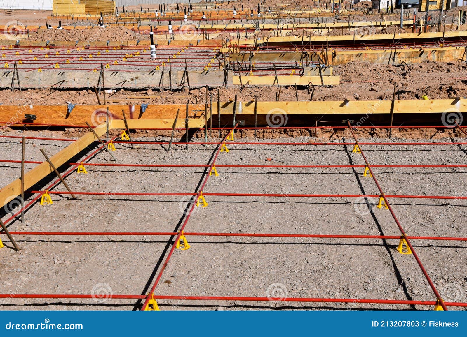 Rebar for a Housing Pad Creates a Series of Squares. Stock Image ...