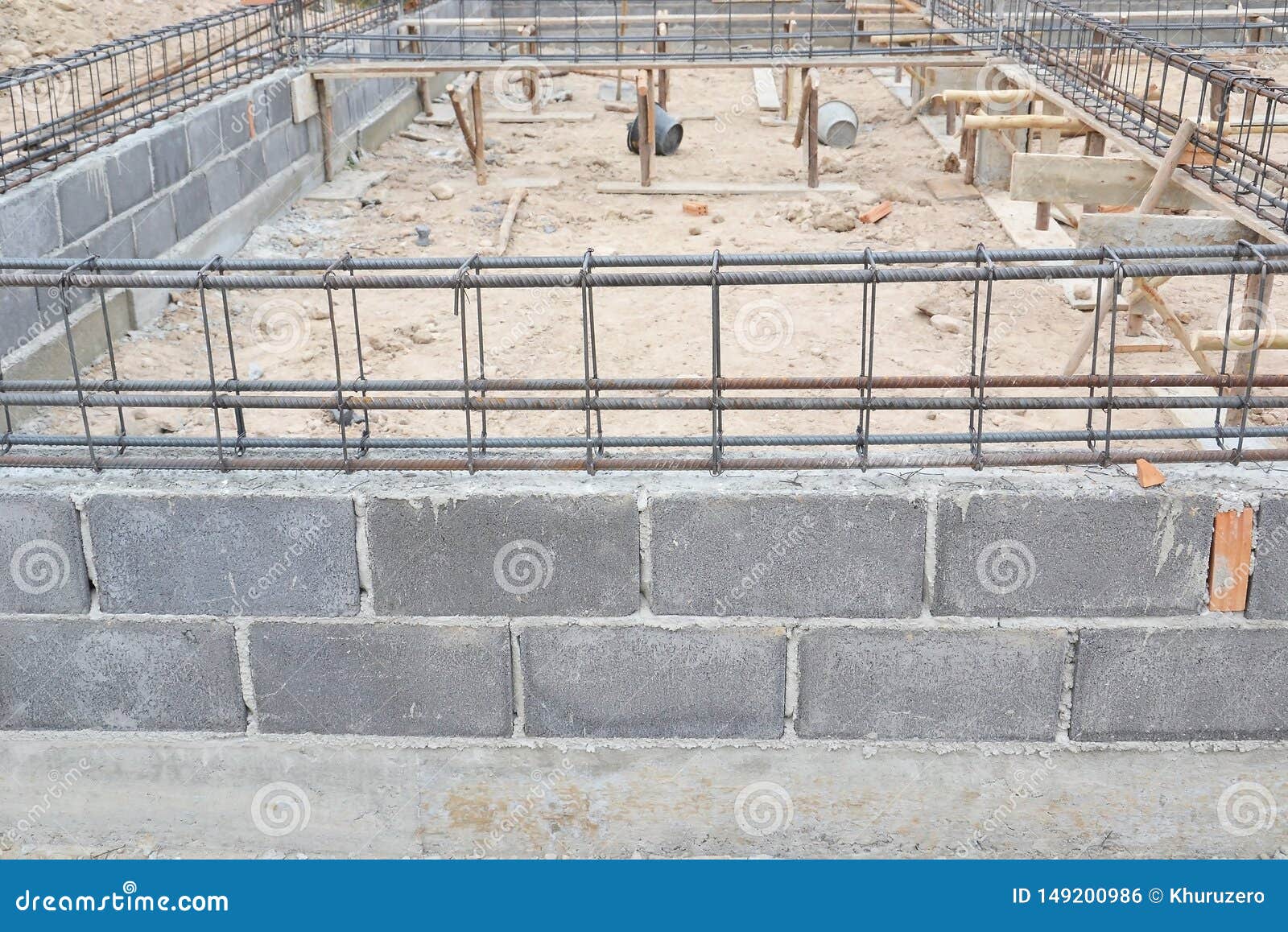 Rebar and Formwork for Beam and Column Stock Photo - Image of iron ...