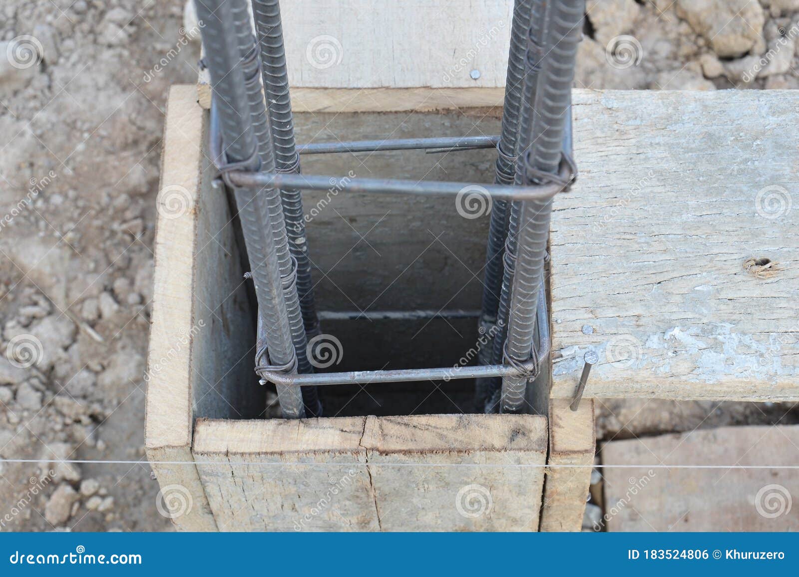 Rebar and Formwork for Beam and Column Stock Photo - Image of pillar ...
