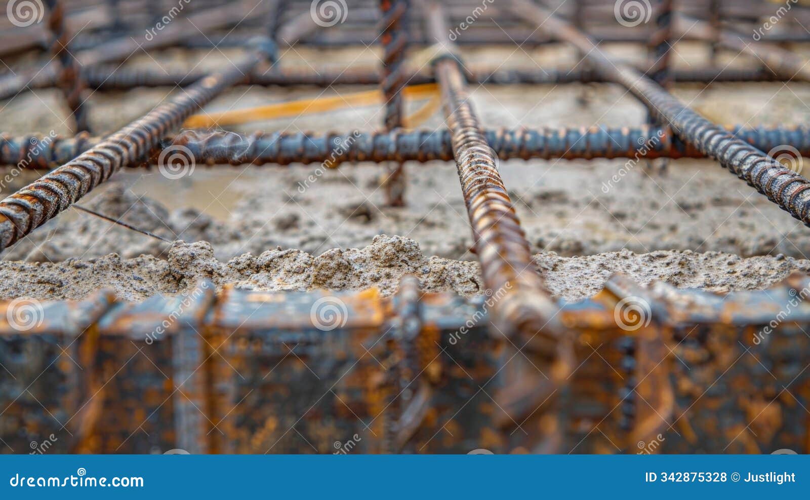 The Rebar Framework Covered in a Protective Layer To Prevent Rust and ...
