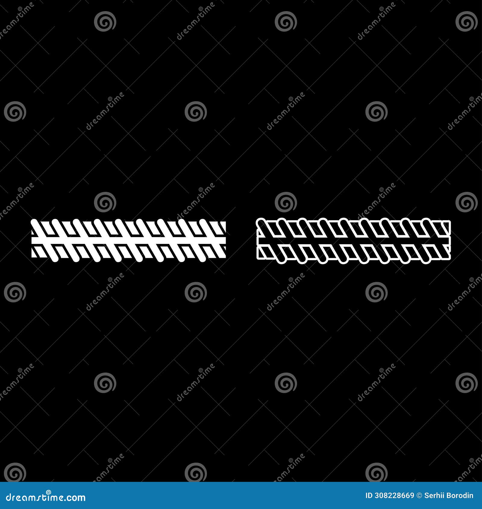 Rebar Reinforcement Set Icon White Color Vector Illustration Image ...