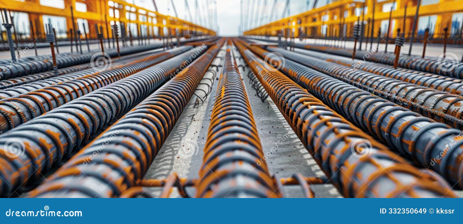 Rebar Steel Framework For Architectural Staircase Construction. Royalty ...