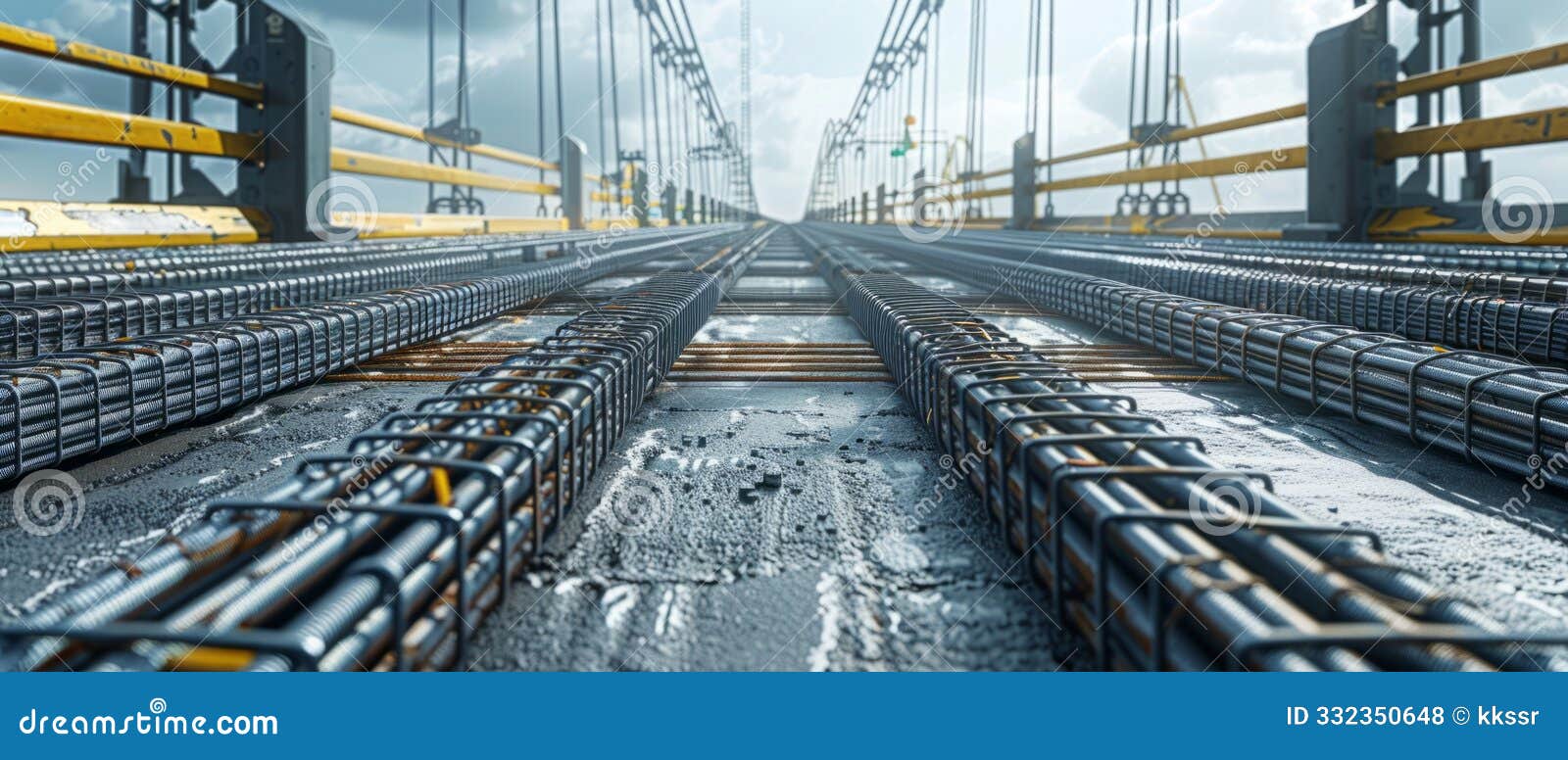 Rebar Steel Installation for a Concrete Bridge Deck in Large-scale ...