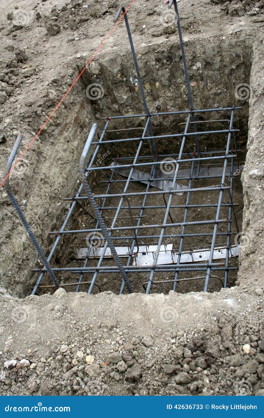 Rebar Structure for Pillar Foundation Stock Image - Image of tied, sitr ...