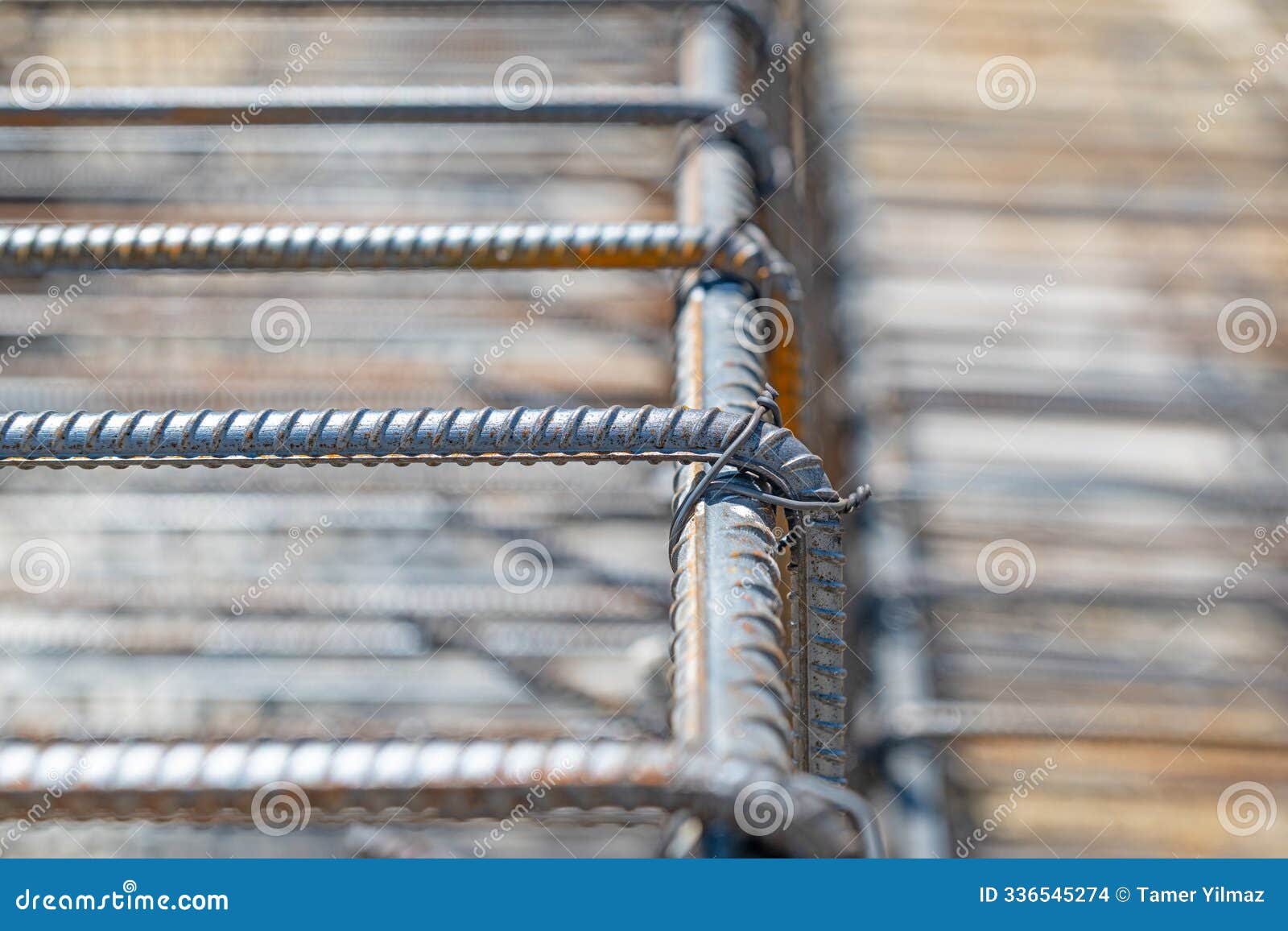 Rebars Used in Construction. Rebars Bound Together with Steel Wires for ...