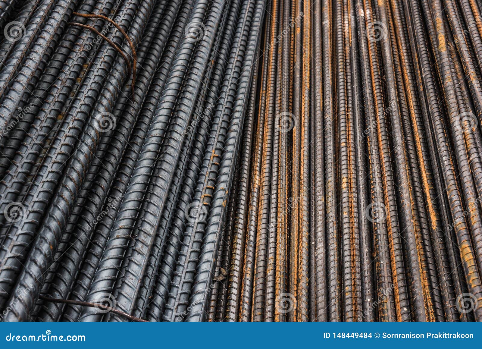 Rusty Surface on Steel for Reinforcement Concrete Structure Stock Photo ...
