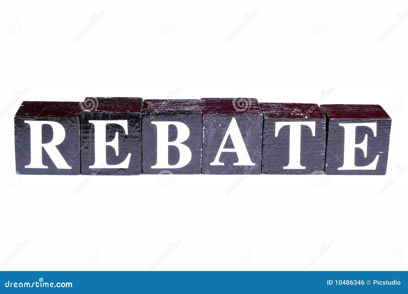 Rebate stock photo. Image of written, isolated, cube - 10486346