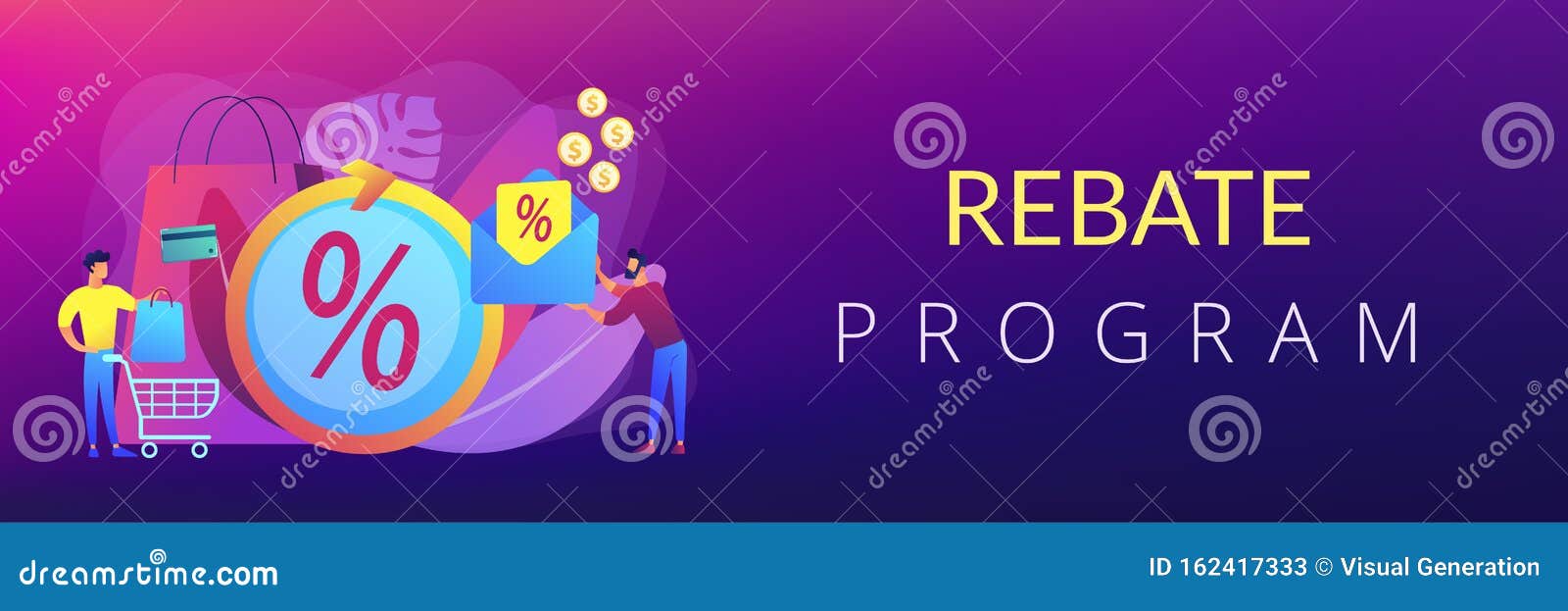 Rebate Program Concept Banner Header Stock Vector - Illustration of ...