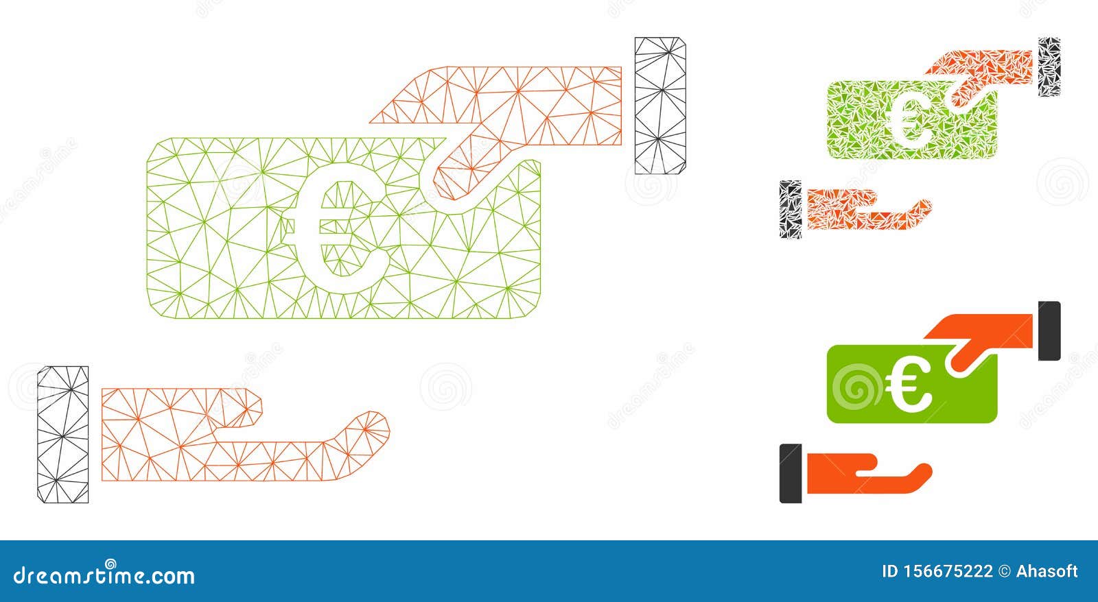 Rebate Vector Mesh Carcass Model and Triangle Mosaic Icon Stock Vector ...