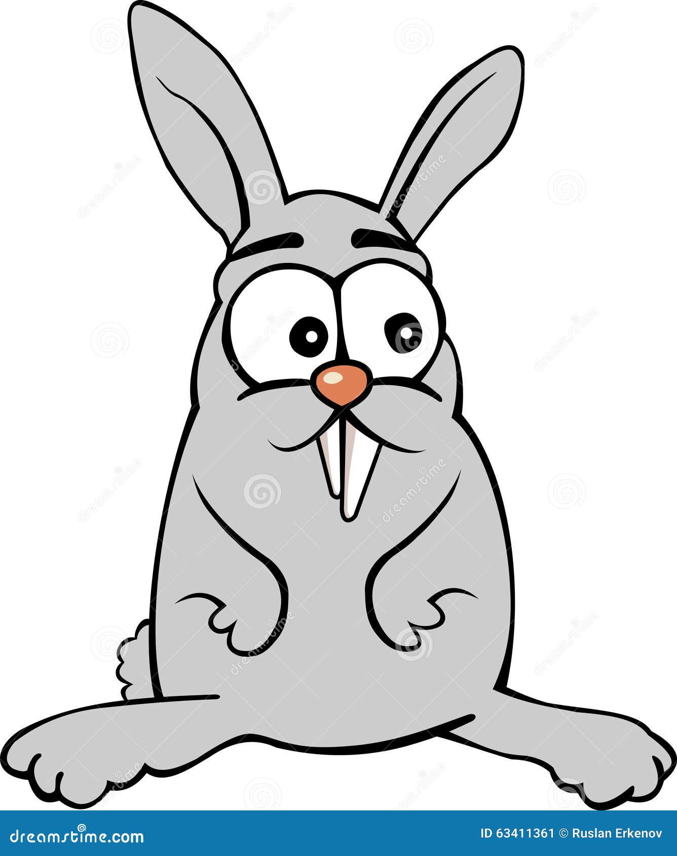 Rebbit Funny Isolated Vector Stock Illustration - Illustration of ...