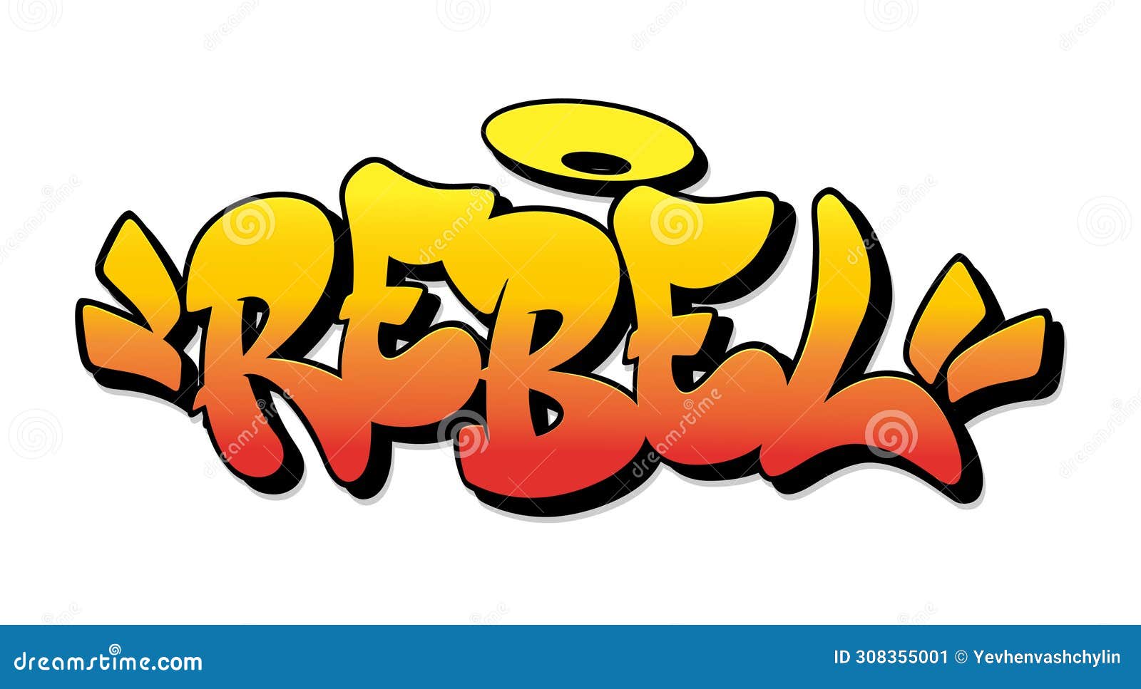 Rebel Font in Graffiti Style. Vector Illustration. Stock Vector ...