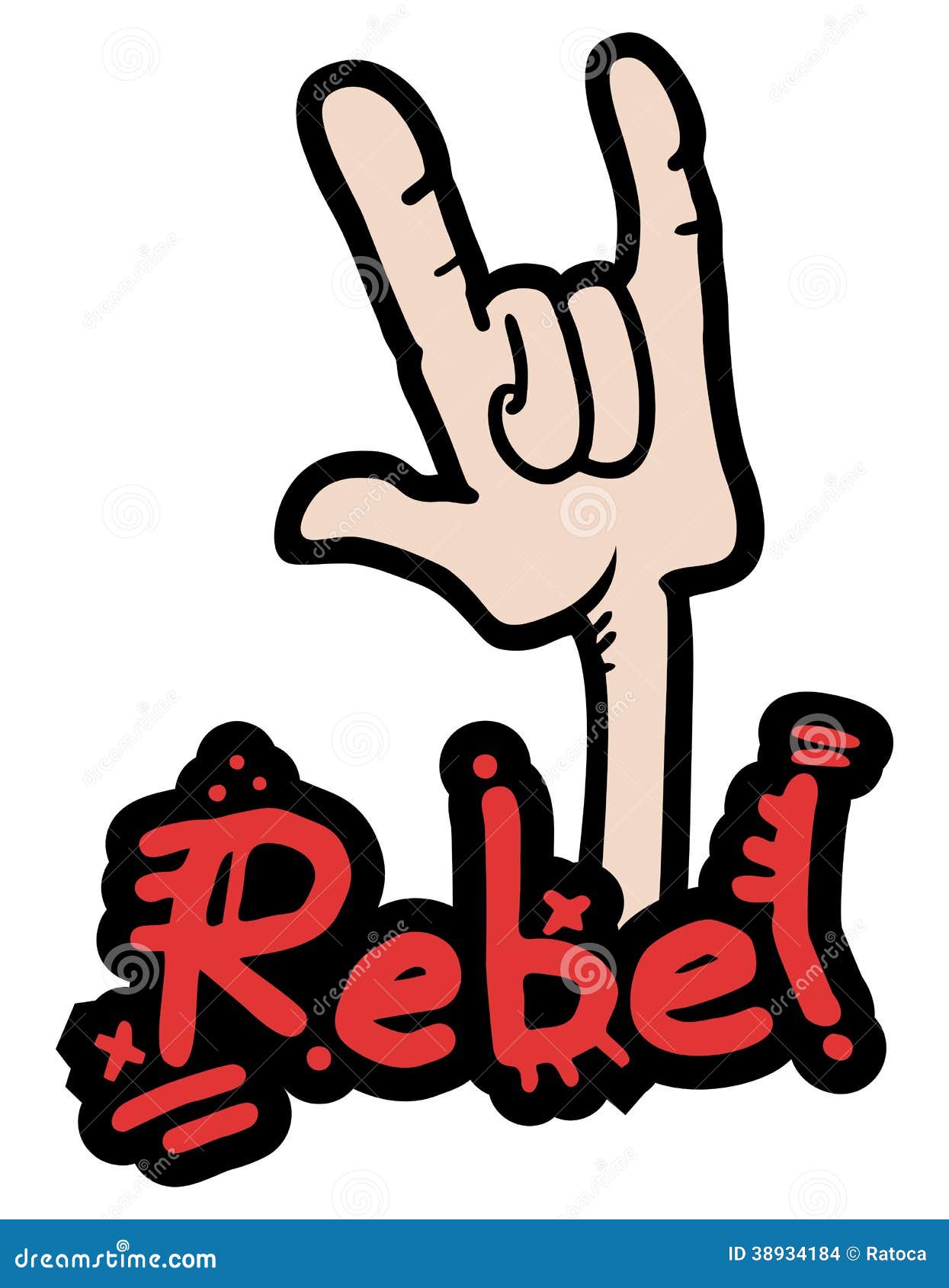 Rebel gesture stock illustration. Illustration of drawing - 38934184
