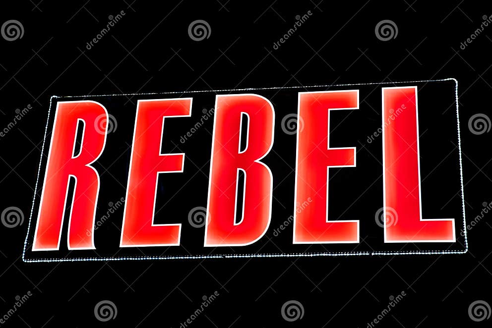 REBEL in Lights stock photo. Image of emotion, lights - 82997180