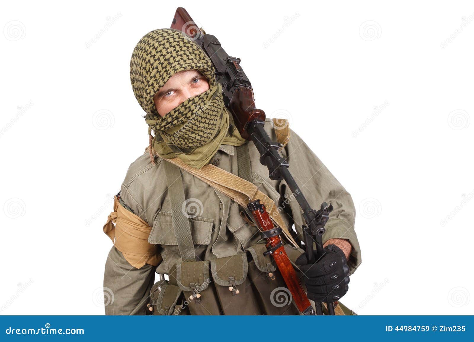 Rebel with machine gun stock image. Image of grenade - 44984759
