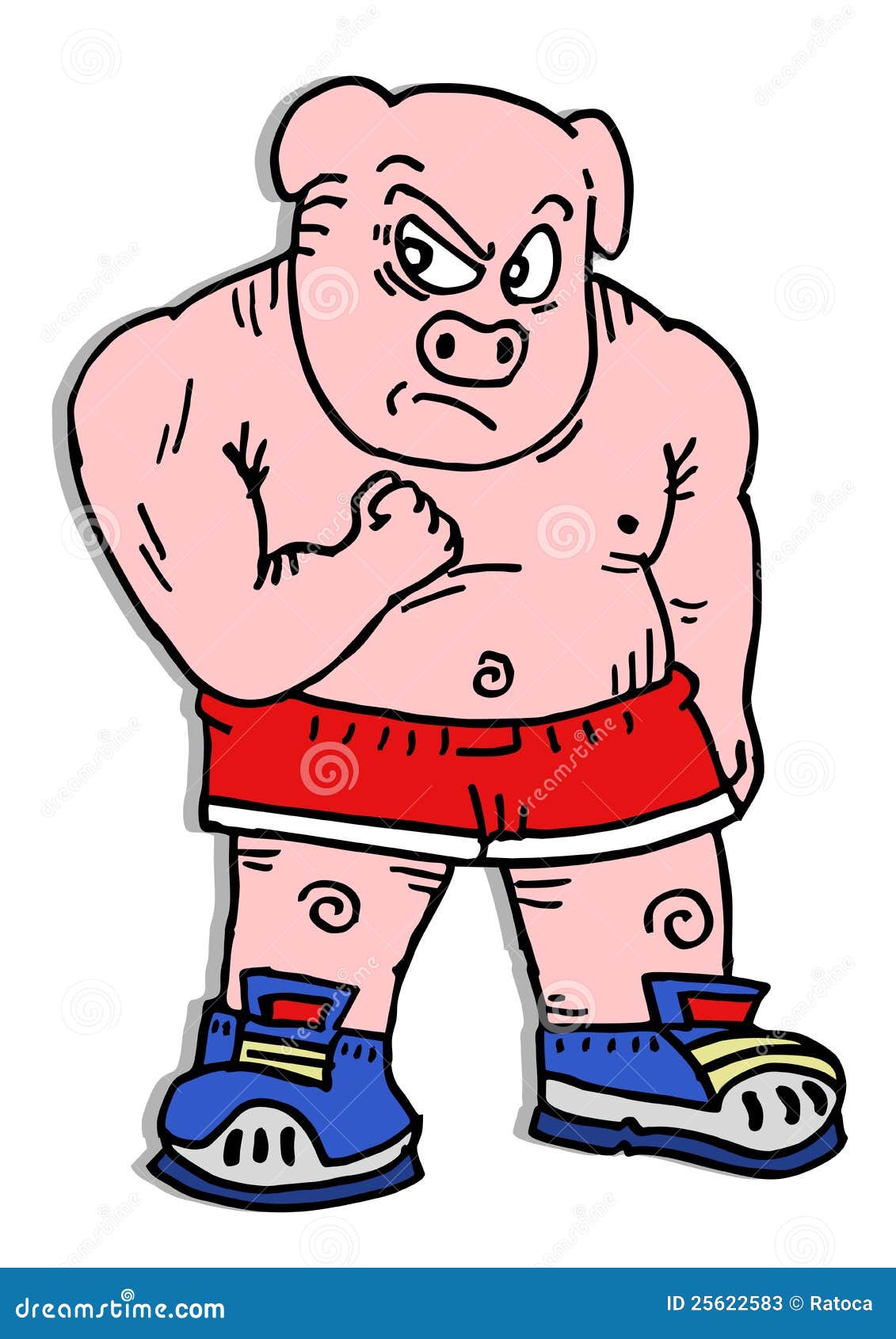 Rebel pig stock vector. Illustration of pork, figure - 25622583