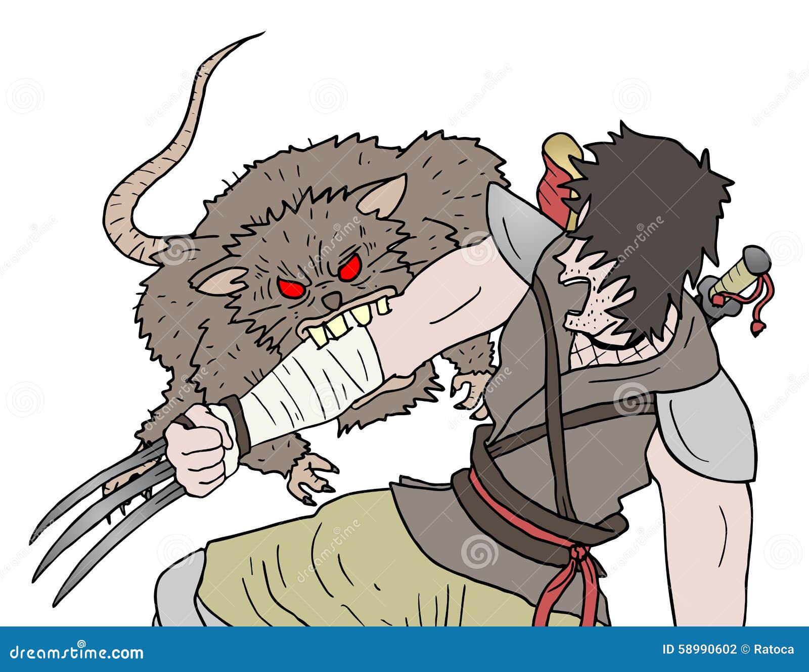 Rebel rat stock vector. Illustration of attack, cartoon - 58990602